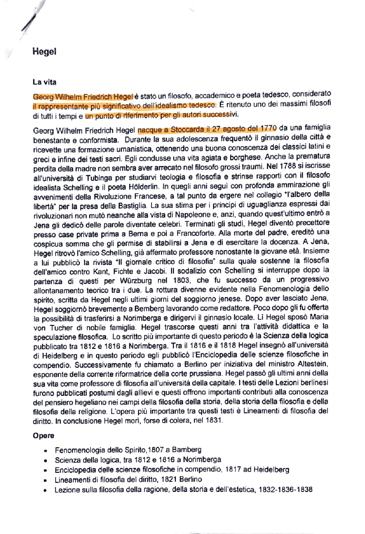 Riassunti Su Fichte Karl Marx E Hegel Schemi E Mappe Concettuali Di