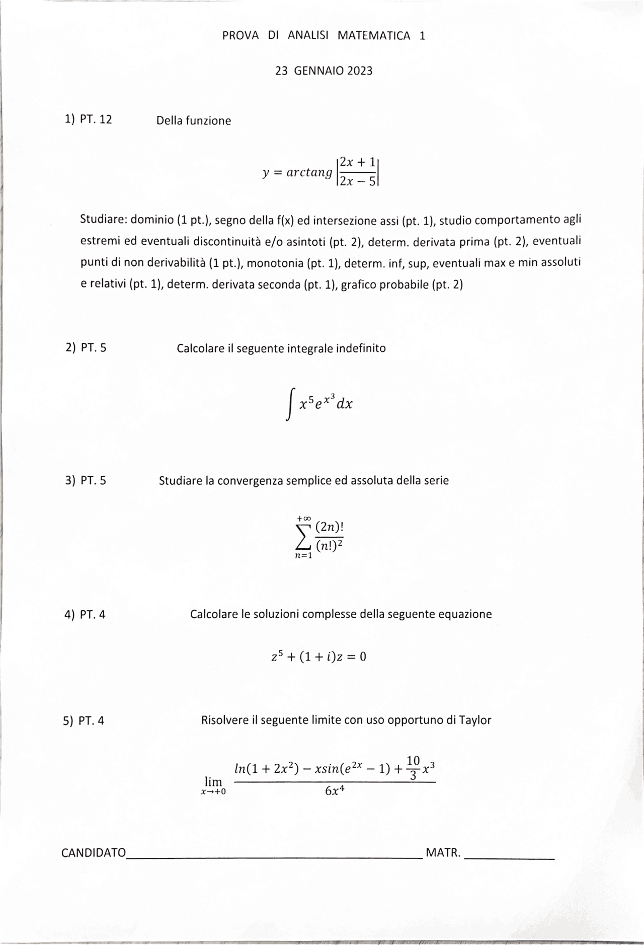 Matematica Analisi Uno Dispense Di Diritto Comune Docsity