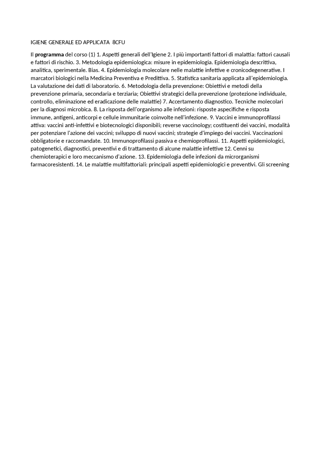 Introduzione Igiene Generale Appunti Di Microbiologia Docsity