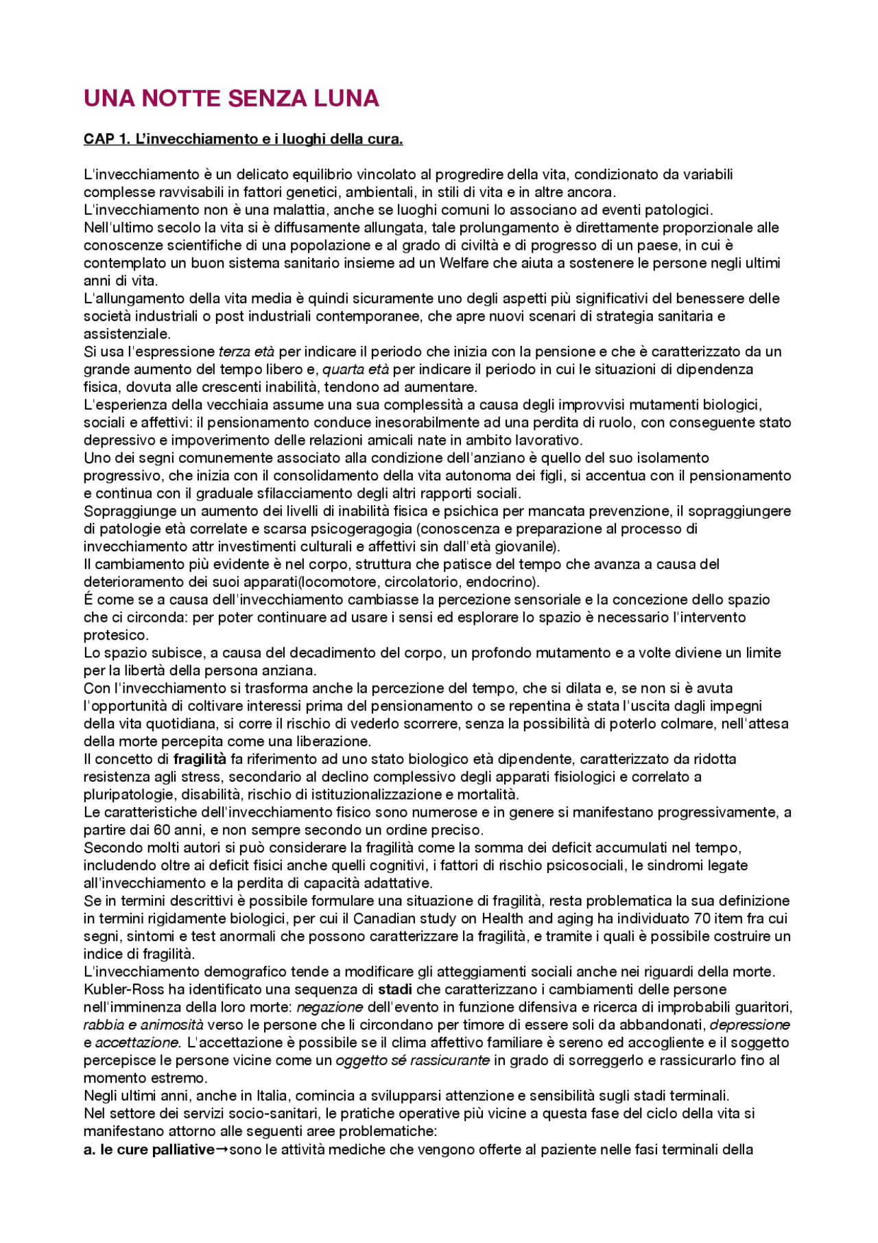 Riass libro UNA NOTTE SENZA LUNA | Sintesi del corso di Psicologia ...