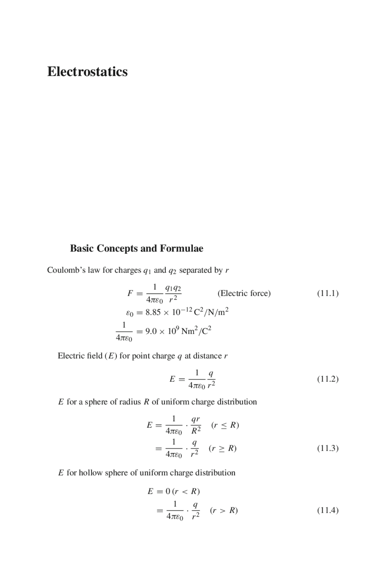Electrostatics - Theory and Exercises | Esercizi di Fisica | Docsity