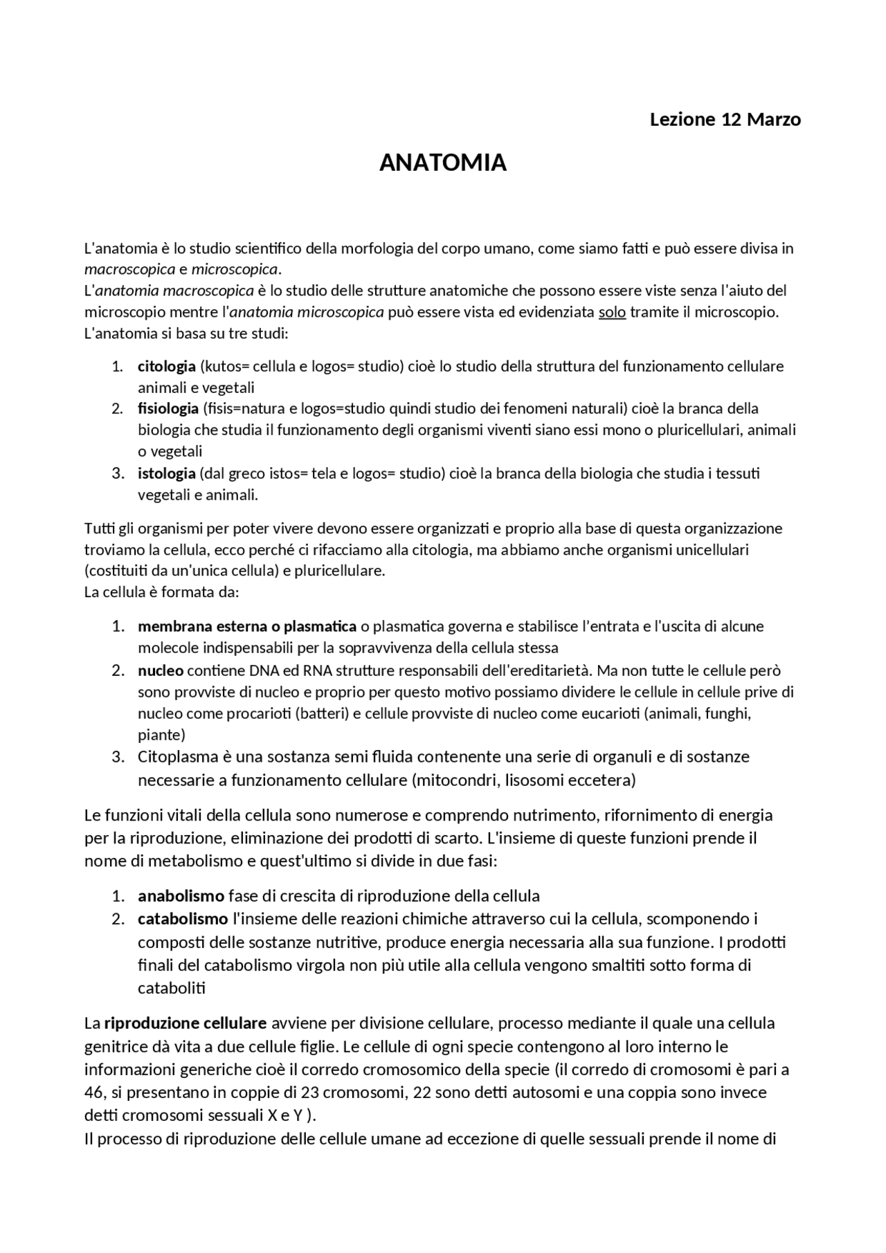 Anatomia Del Corpo Umano Appunti Di Anatomia Docsity