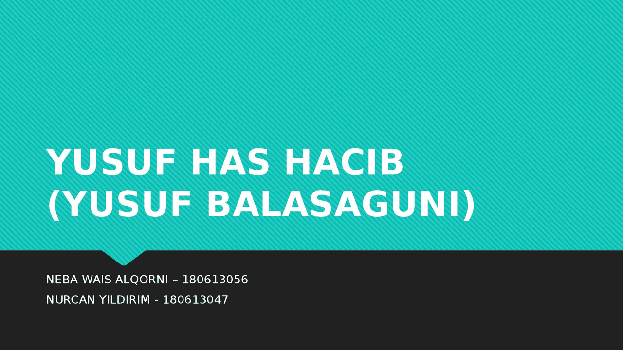 Selcuk University - Neba Wais Alqorni - History of Islamic Thought I ...