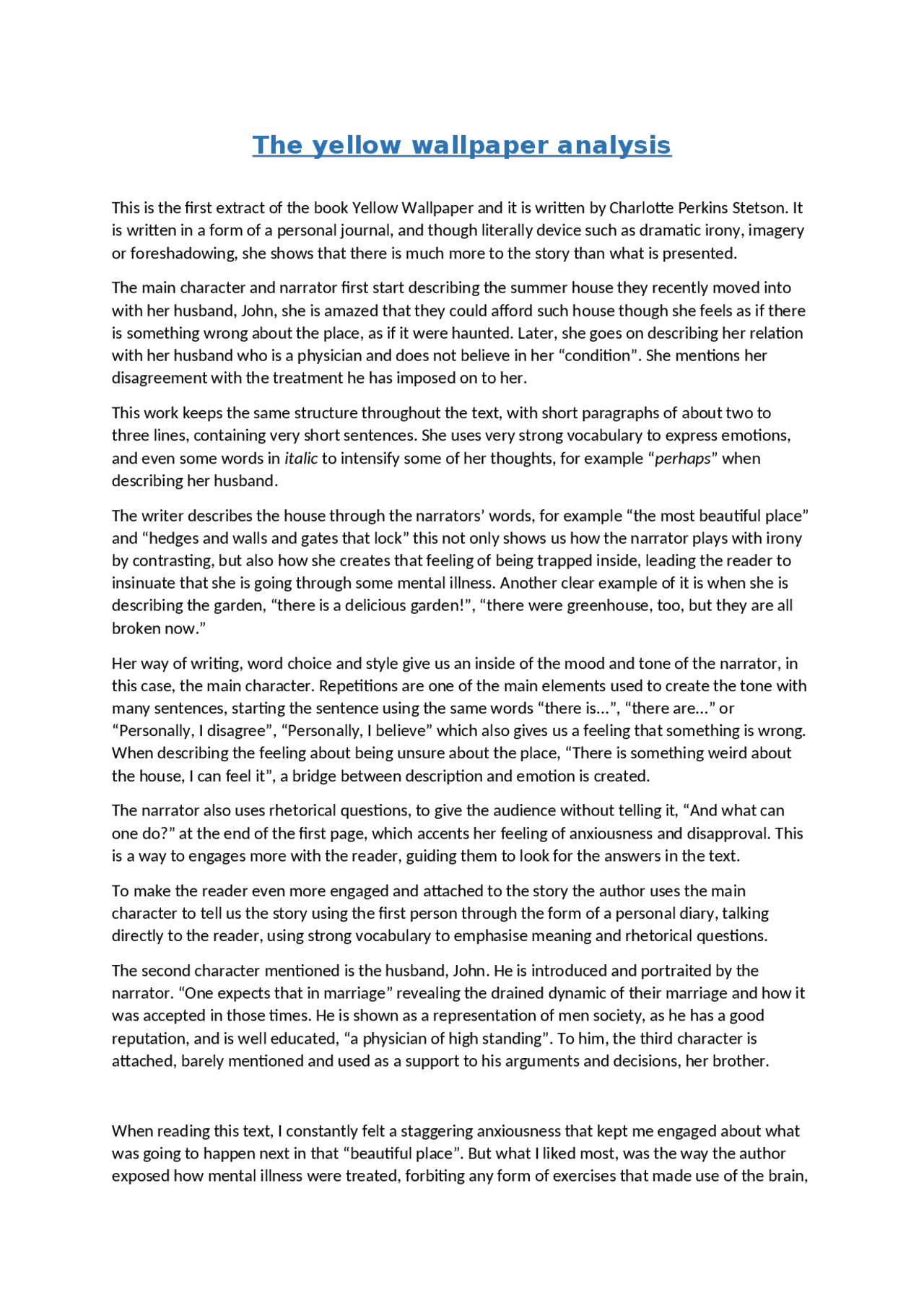 Ib Analysis P1 English Lit Lecture Notes English Docsity