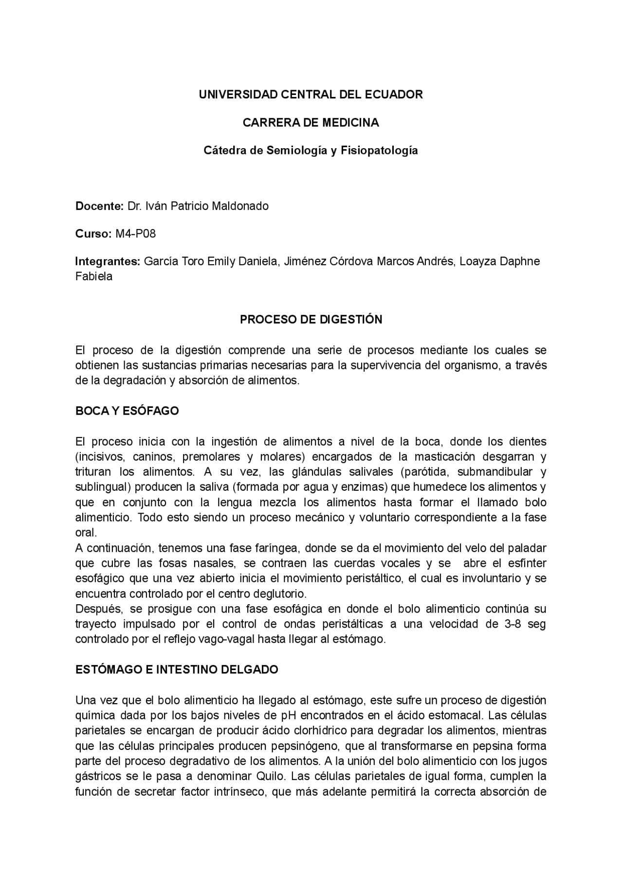 Proceso Digestivoapuntes Apuntes De Semiología Docsity