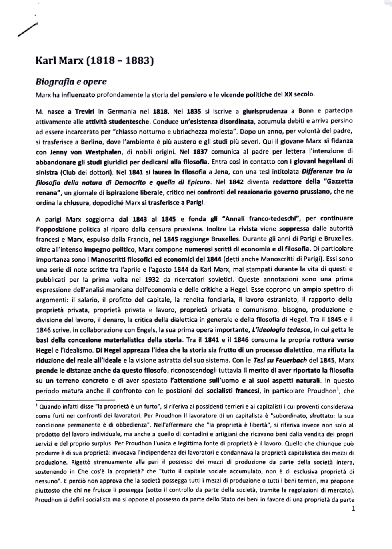 Riassunti Su Fichte Karl Marx E Hegel Schemi E Mappe Concettuali Di