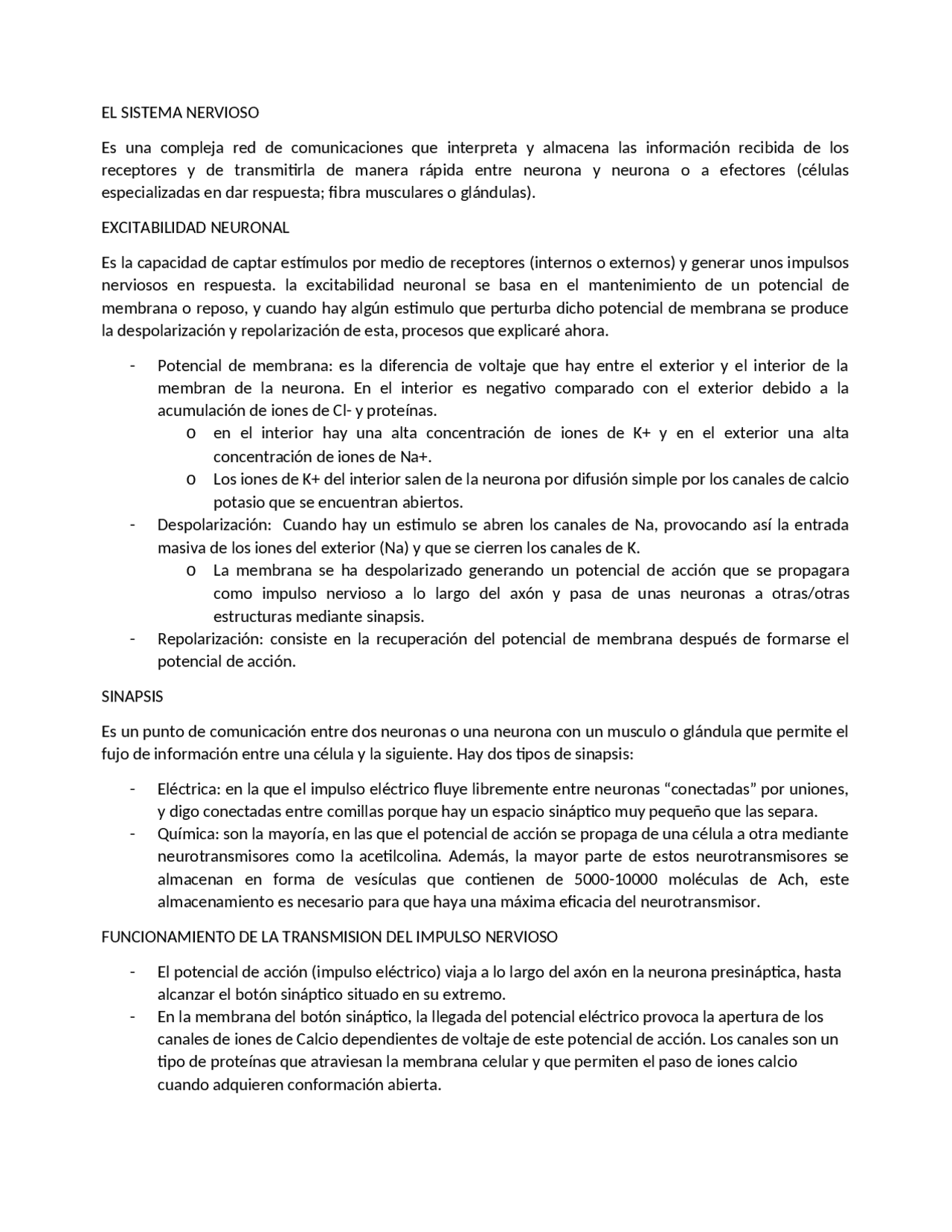 Tema 5 El Sistema Nervioso Resúmenes De Biología Docsity