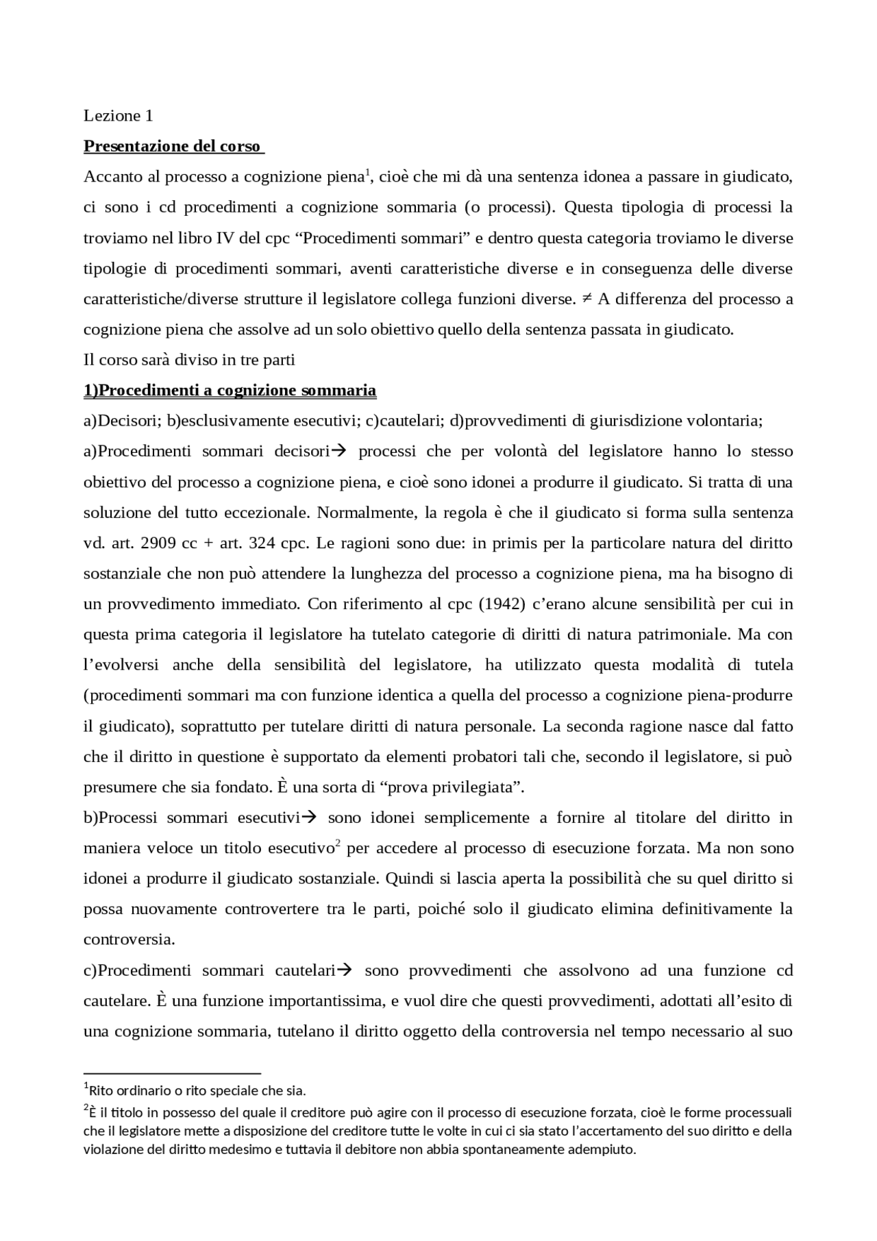 Diritto Processuale Civile Ii Appunti Di Diritto Processuale Civile