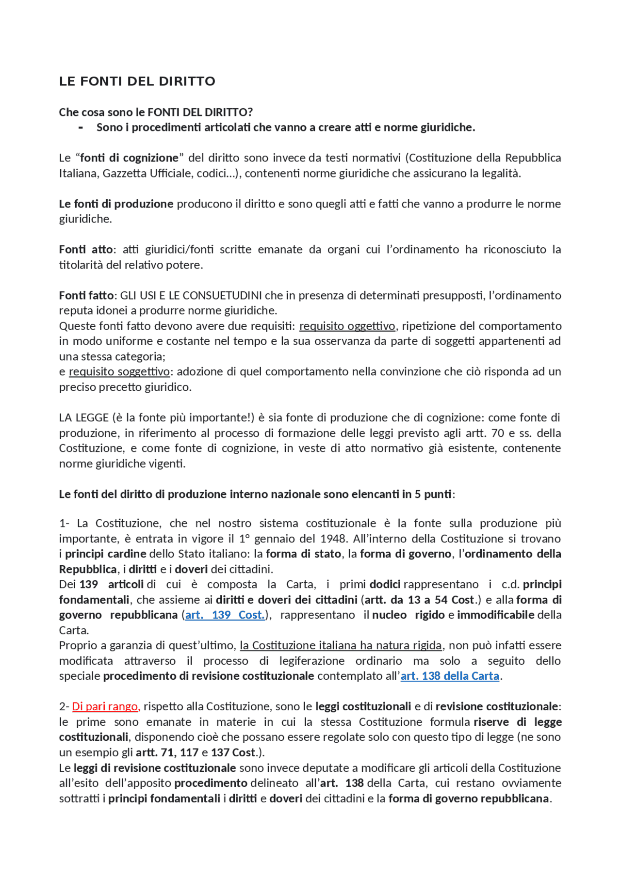 Le Fonti Del Diritto Schemi E Mappe Concettuali Di Istituzioni Di