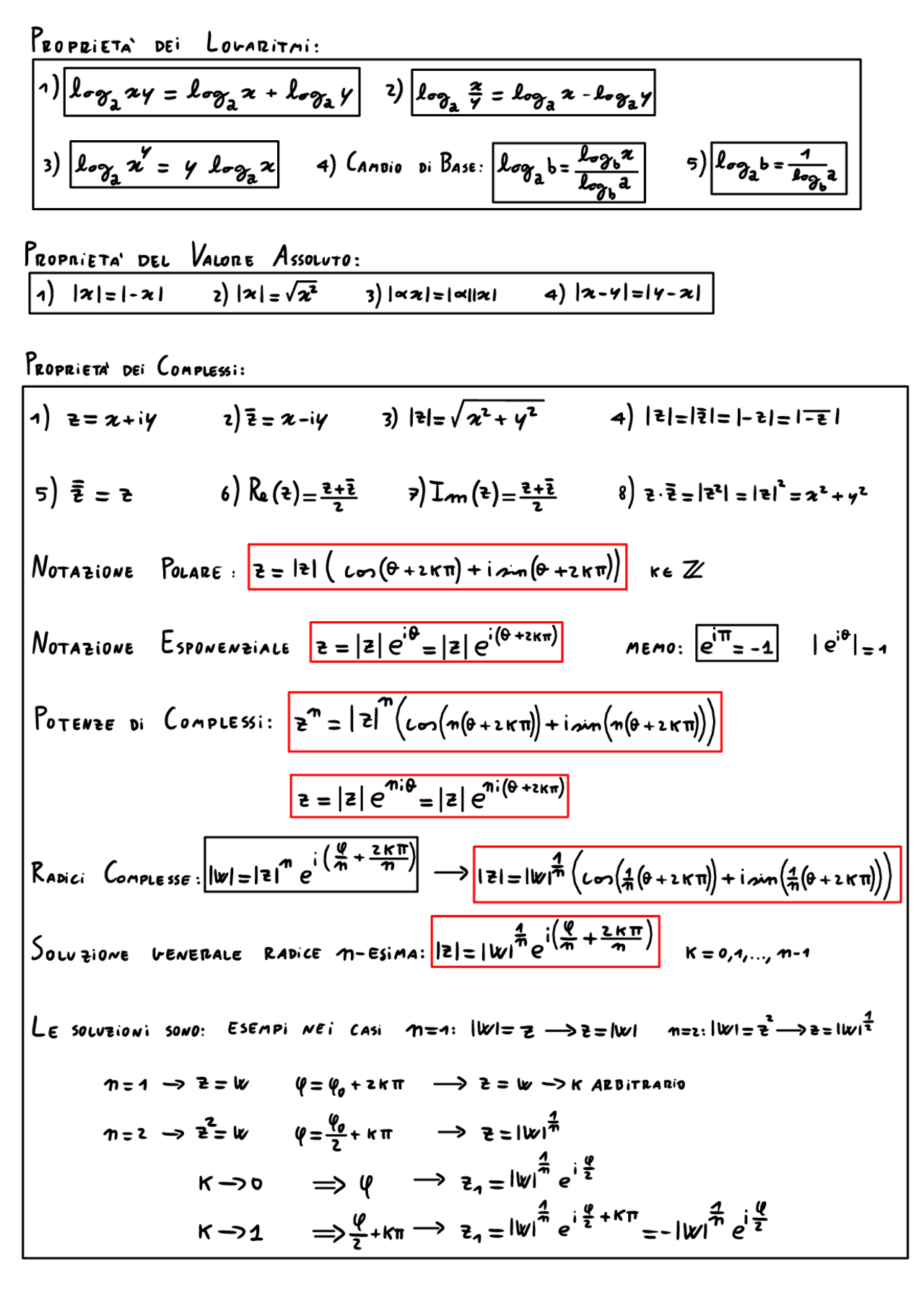 Formulario Analisi 1 Schemi E Mappe Concettuali Di Analisi Matematica I Docsity