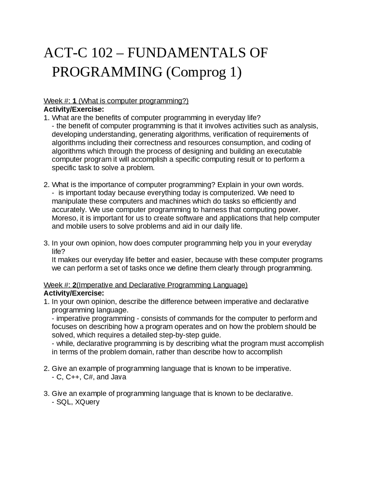 Computer Programming Assignments Computer Science Docsity 7903