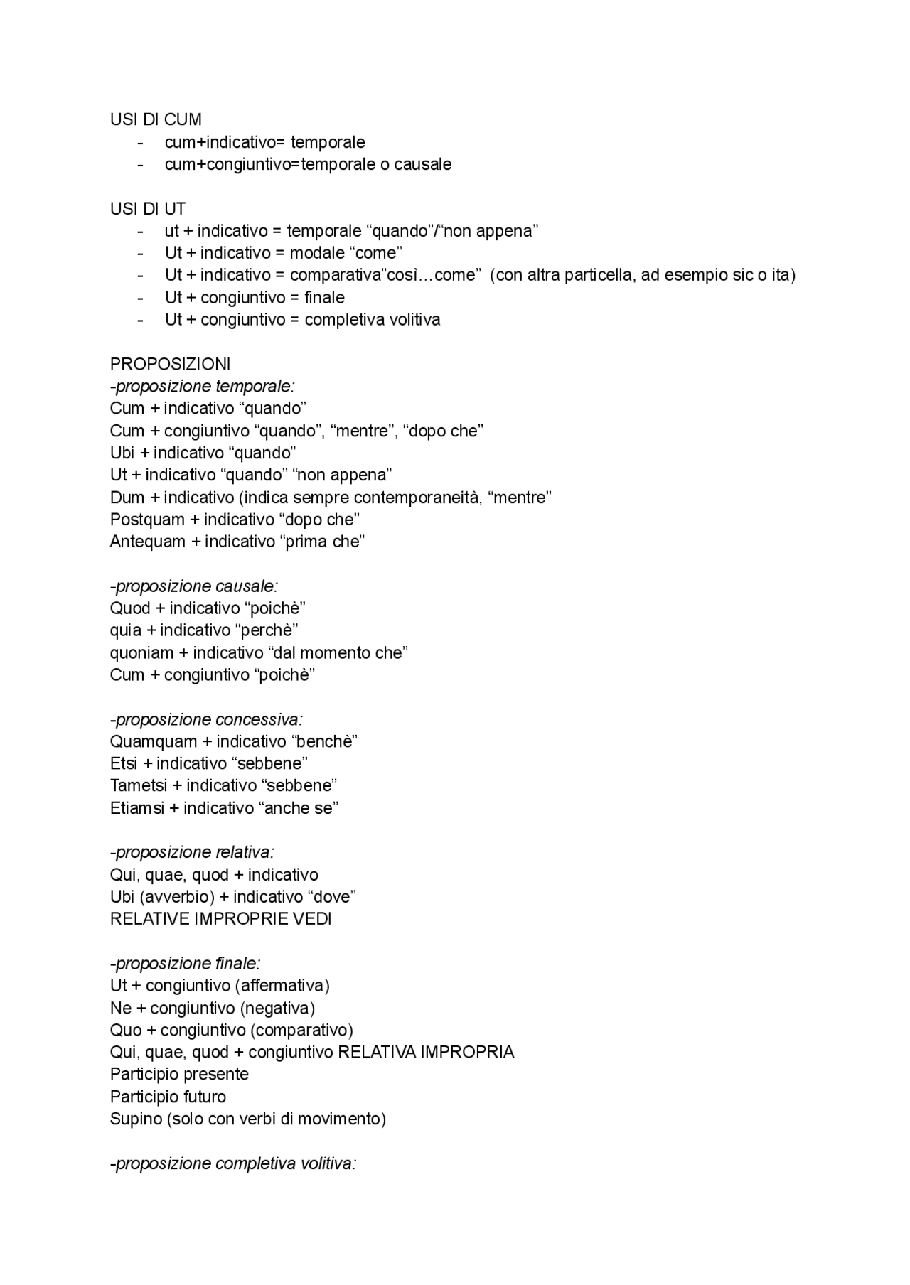 Complementi e proposizioni | Schemi e mappe concettuali di Latino | Docsity