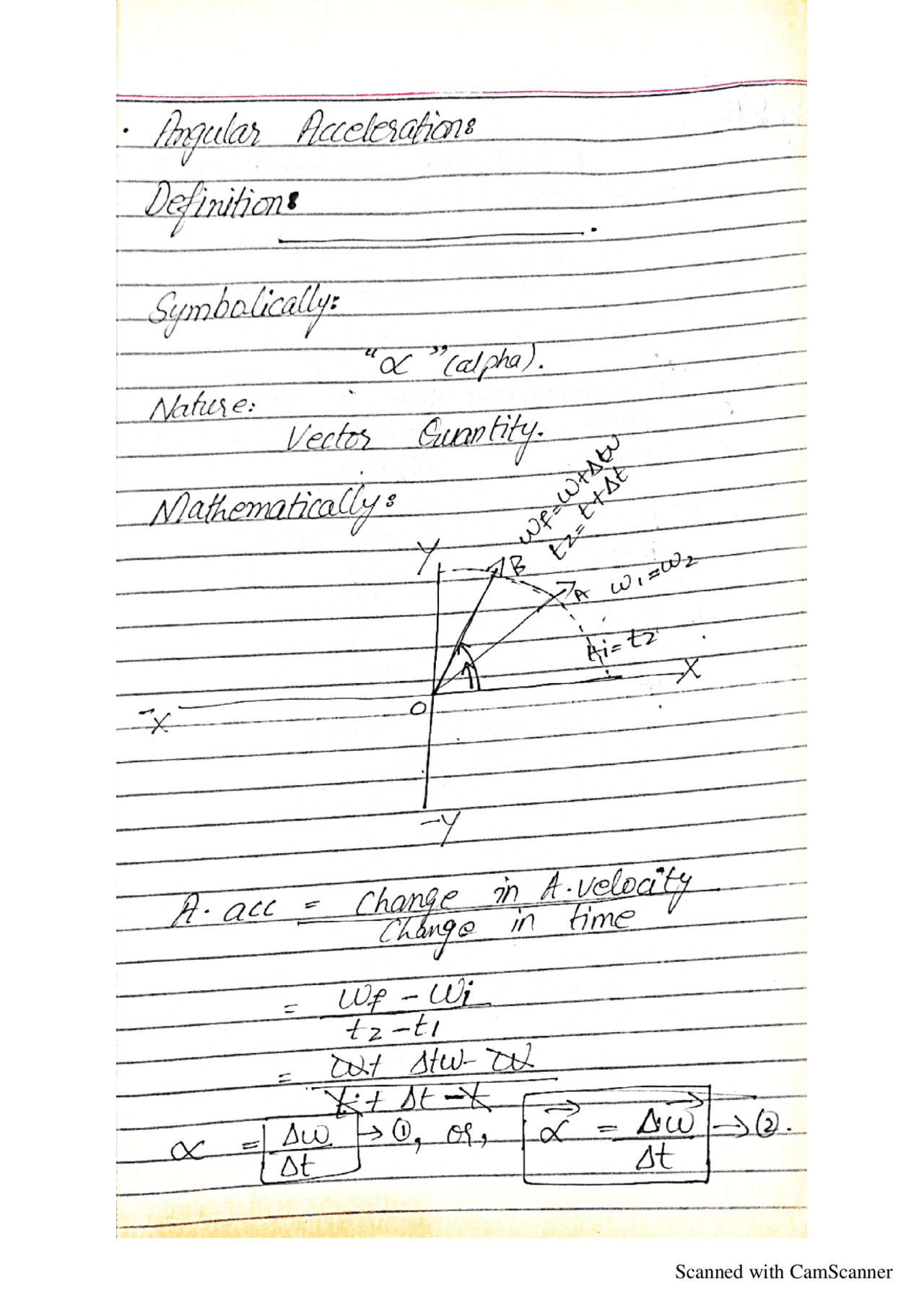 Angular Acceleration Lecture Notes Physics Docsity