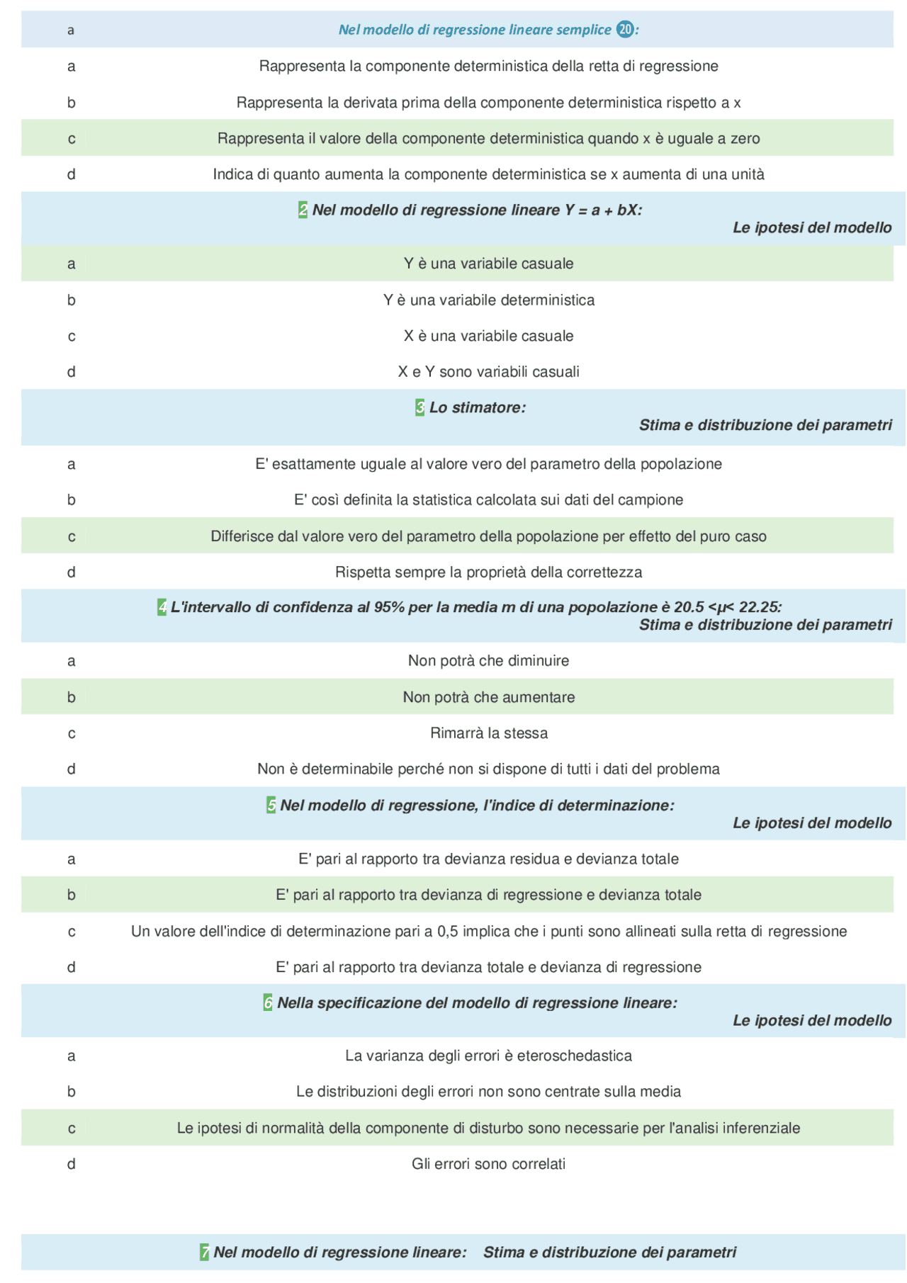 Paniere Di Statistica Avanzata Panieri Di Statistica Docsity