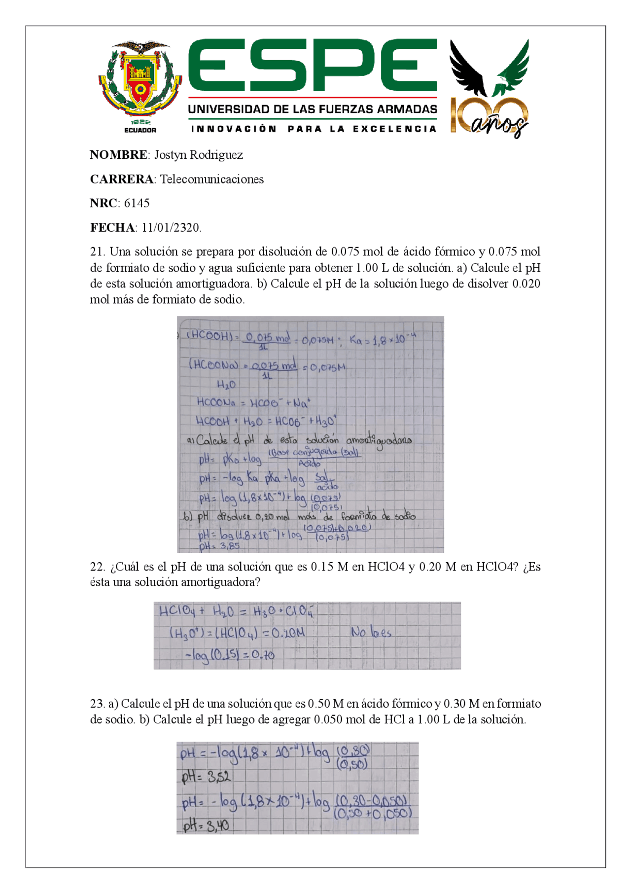 Ejercicios De Química Ejercicios De Química Docsity