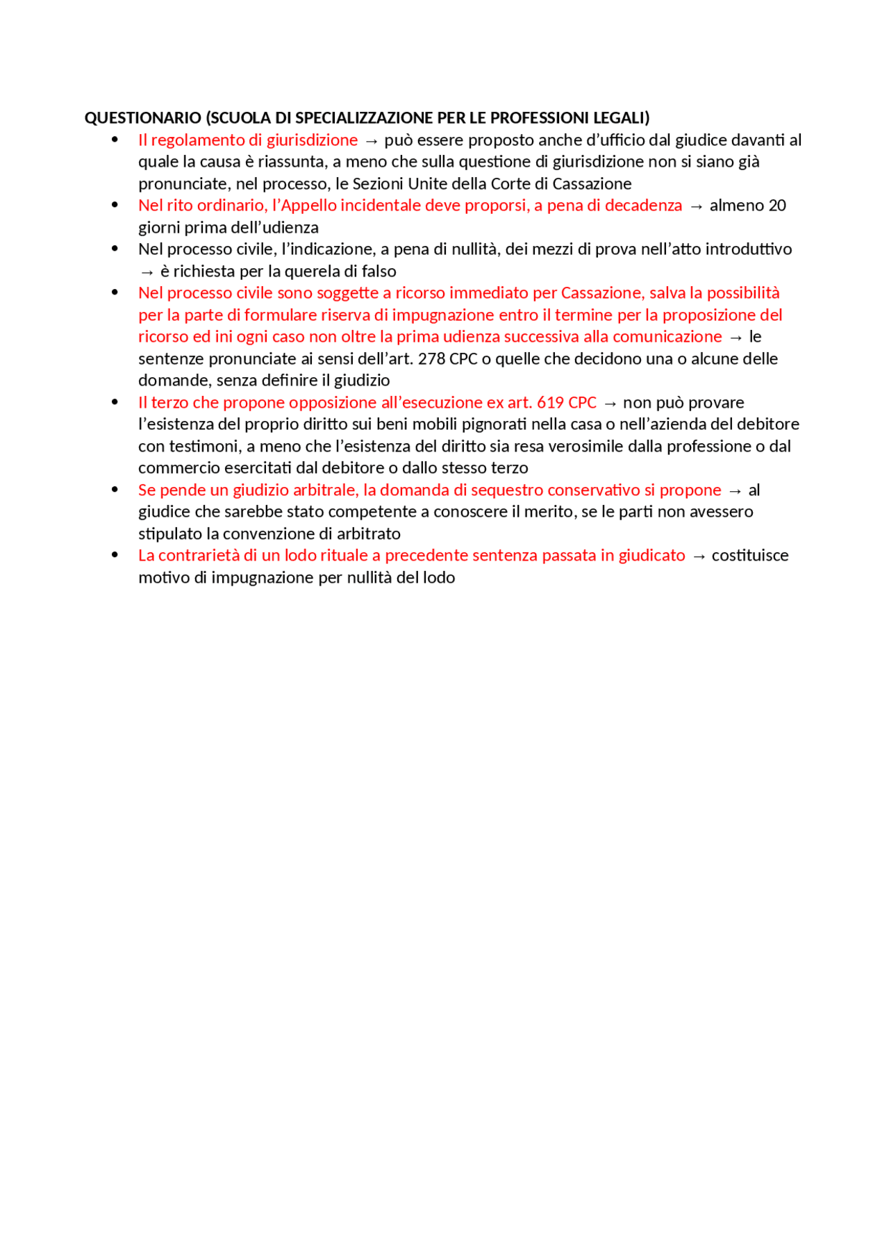 Questionario Diritto Processuale Civile Prove Desame Di Diritto