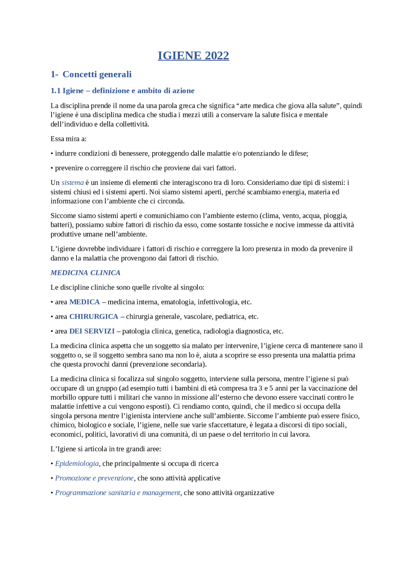 Igiene Ed Epidemiologia Appunti Di Epidemiologia Docsity