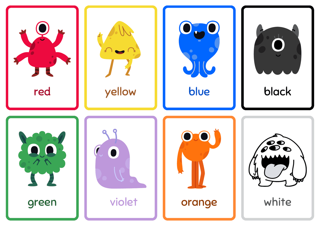 English Color Cards for Kids | Diapositivas de Idioma Inglés | Docsity