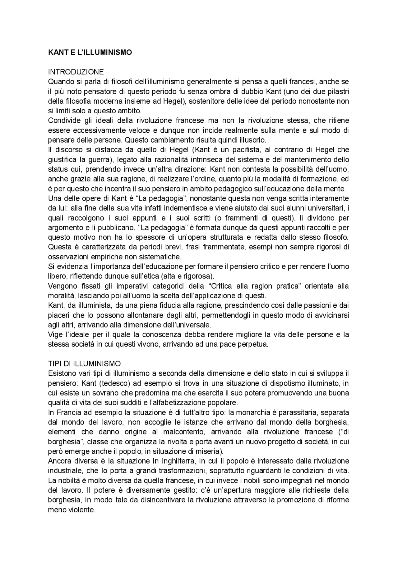 Appunti Su Kant E Rousseau Appunti Di Scienze Umane Docsity