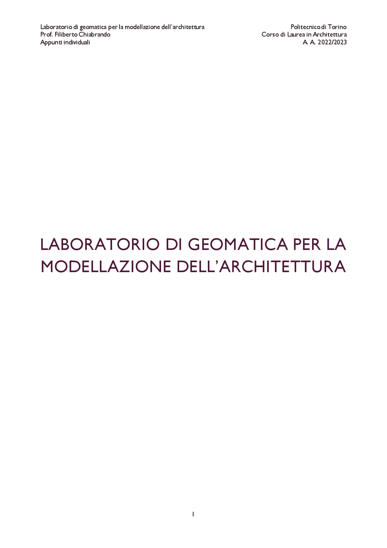 Appunti Rielaborati Di Geomatica Pt 1 Appunti Di Laboratorio Di