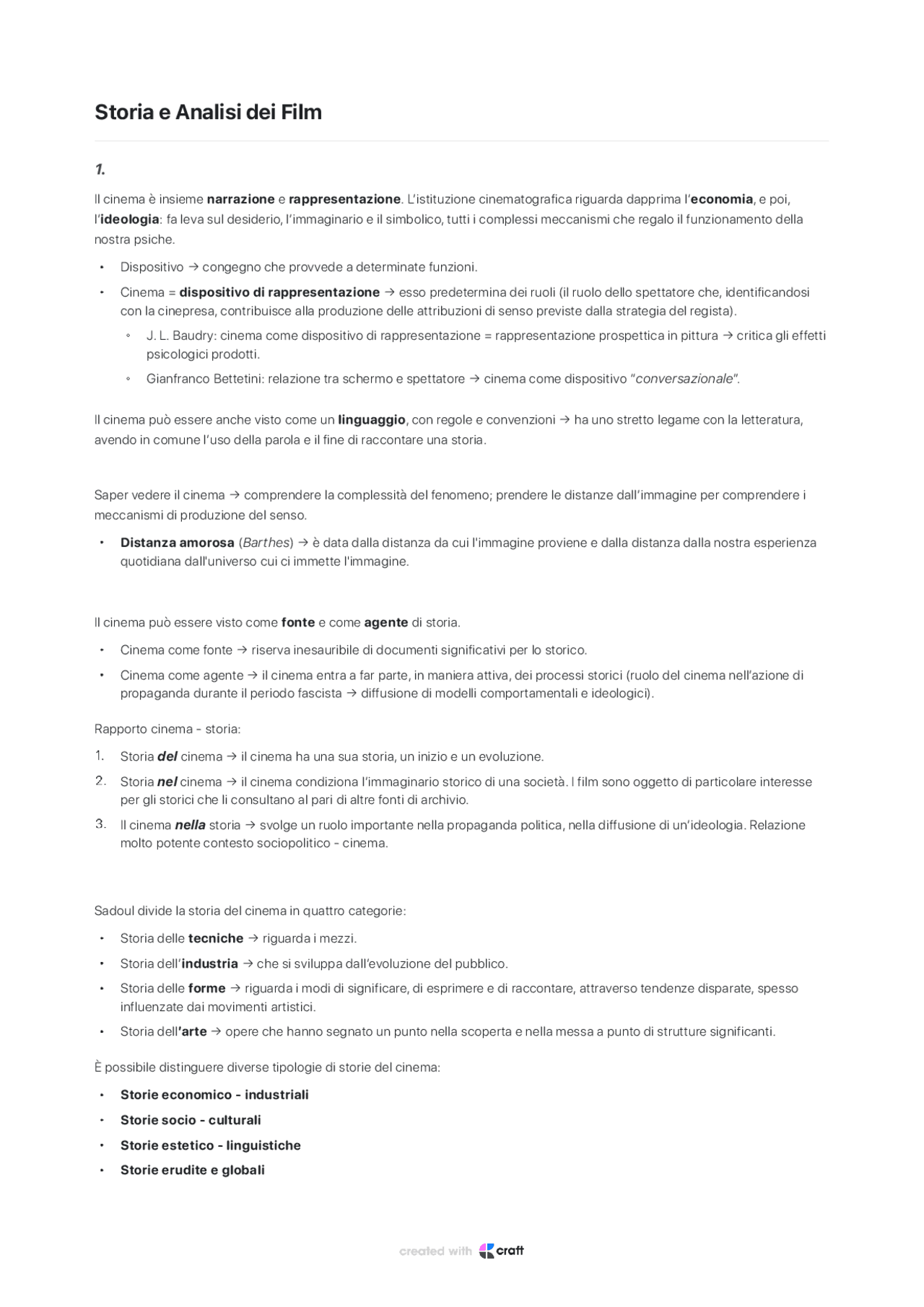 Appunti Storia e Analisi dei film | Schemi e mappe concettuali di ...