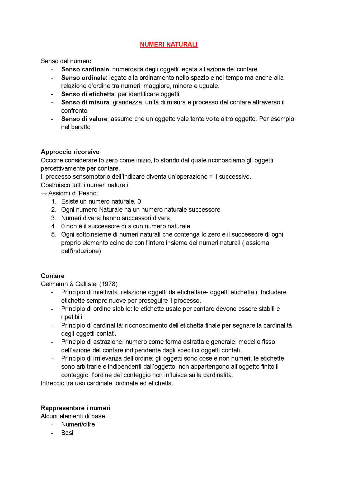 Fondamenti Della Matematica Sintesi Del Corso Di Matematica Generale