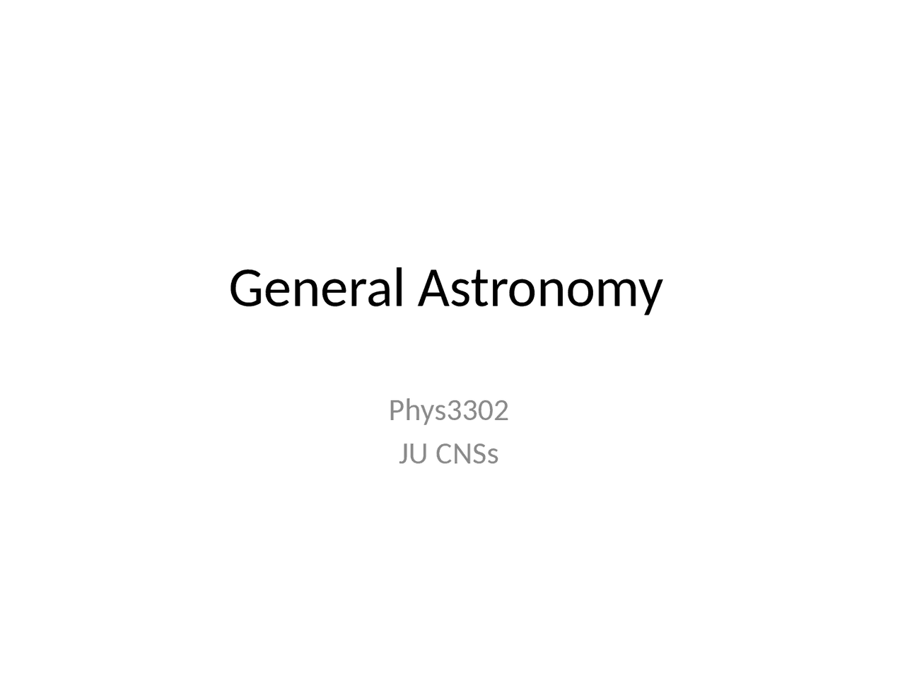 General Astronomy Lecture Note Lecture Notes Physics Docsity