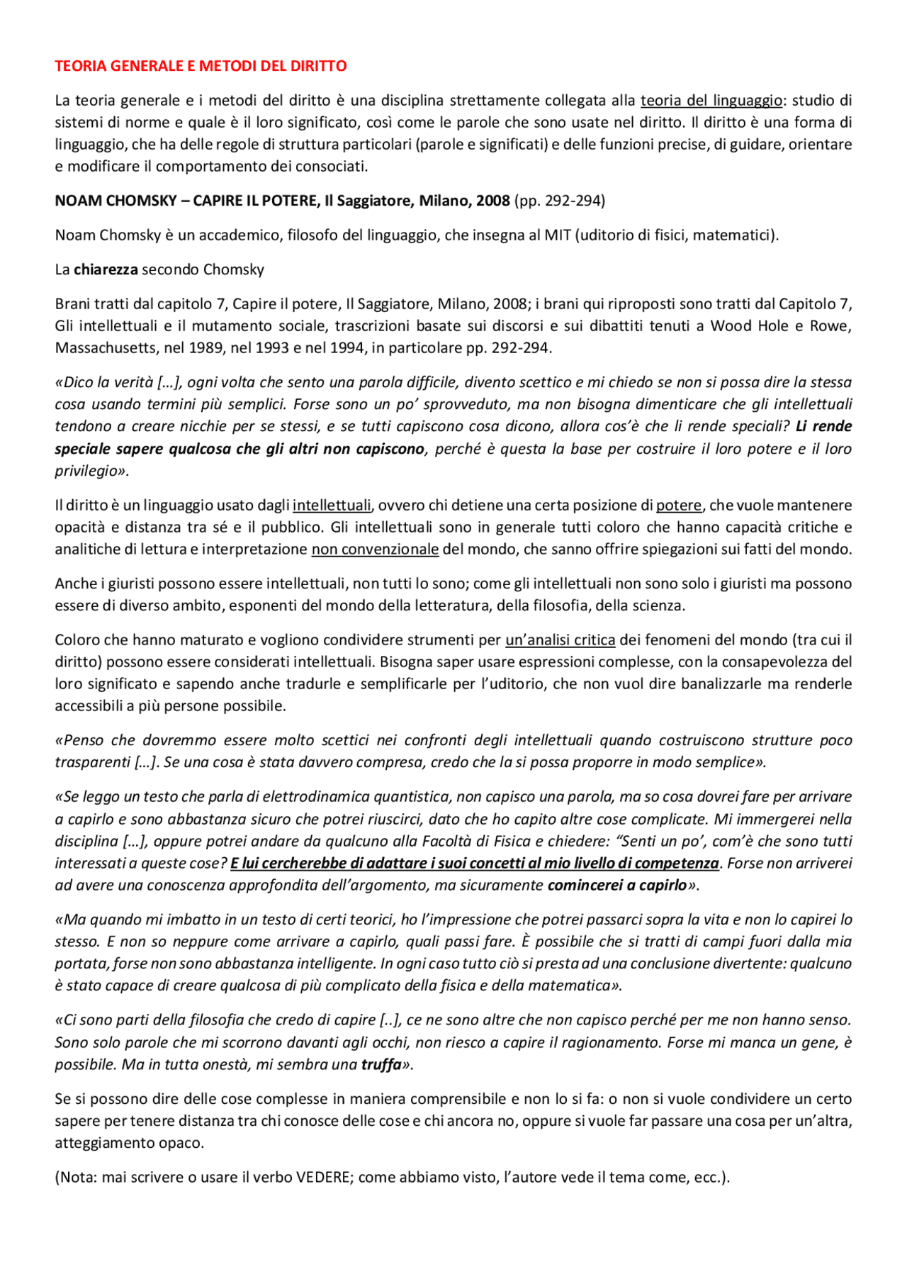 Teoria Generale E Metodi Del Dirittofilosofia Del Diritto Appunti Di