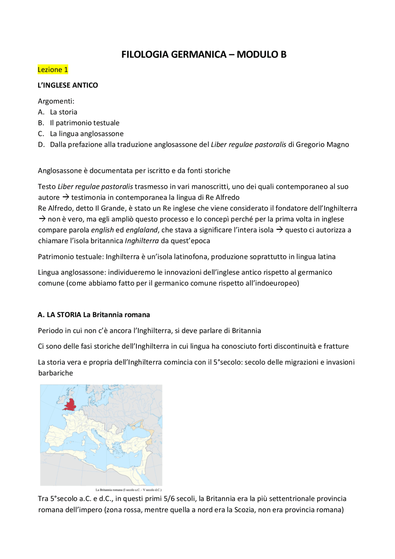 Filologia germanica mod.B (LINFO e LLEM - Tor Vergata) | Appunti di ...