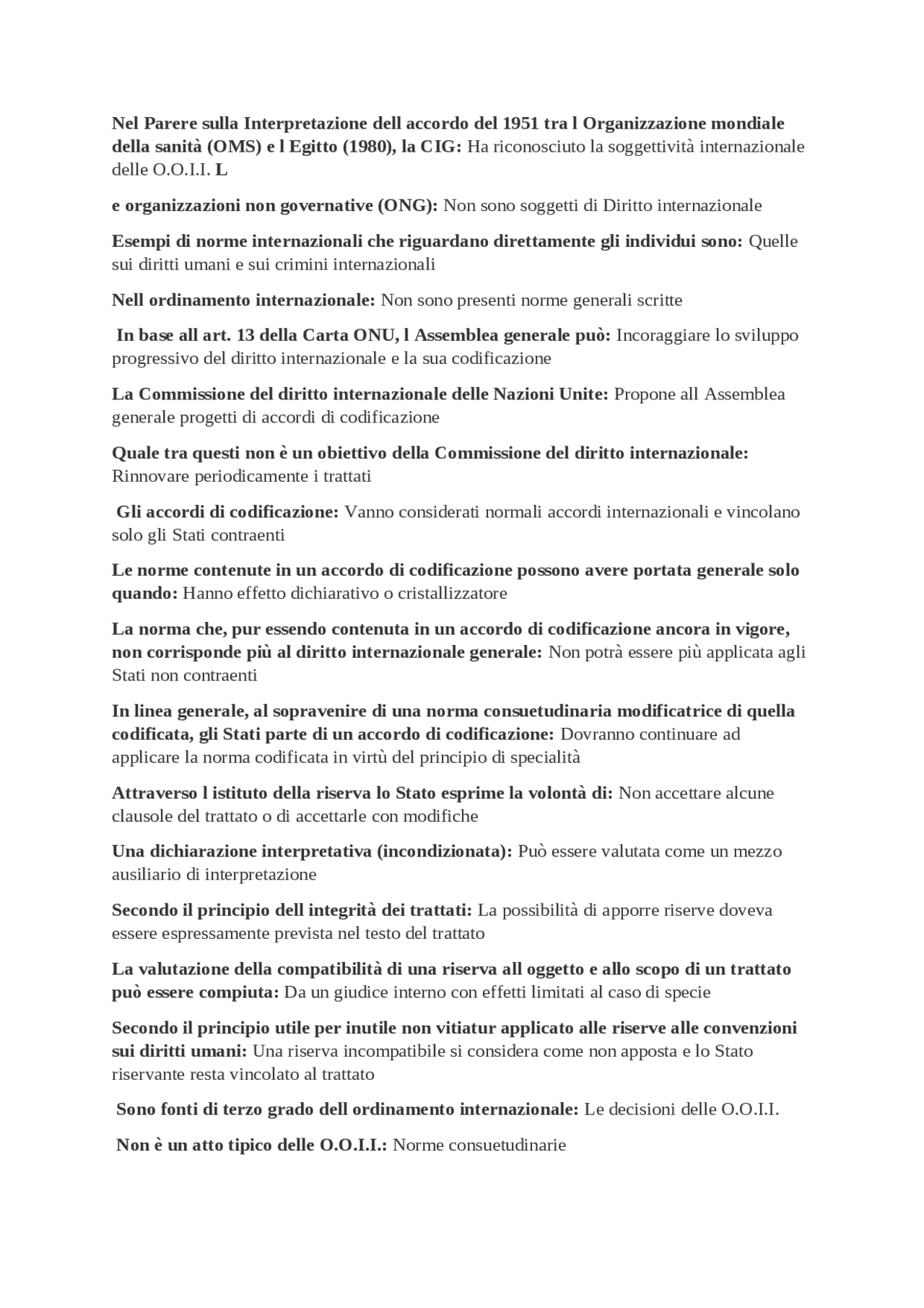 Diritto Internazionale Domande Prove Desame Di Diritto