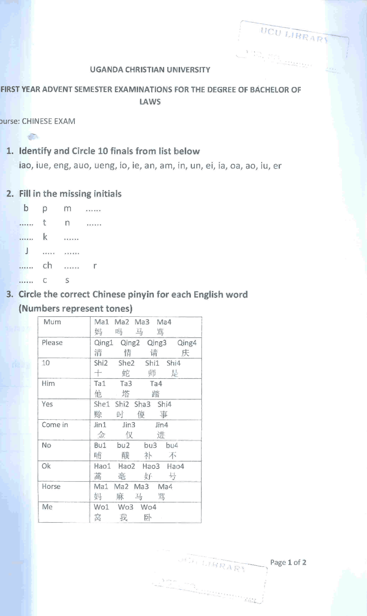 This Document Has Past Papers Exams Law Docsity