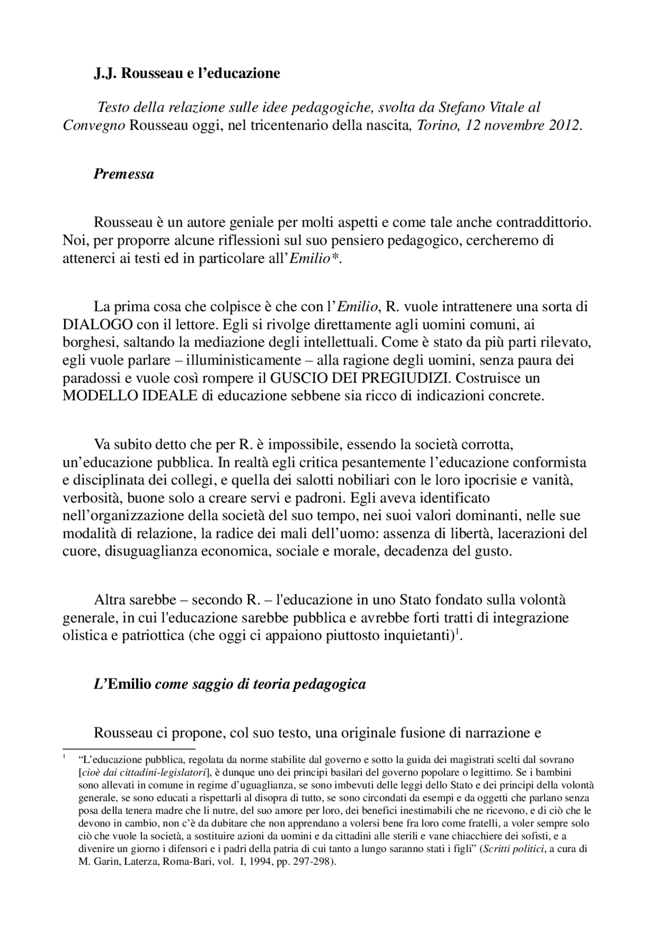 Pedagogia Di Rousseau Schemi E Mappe Concettuali Di Filosofia Docsity