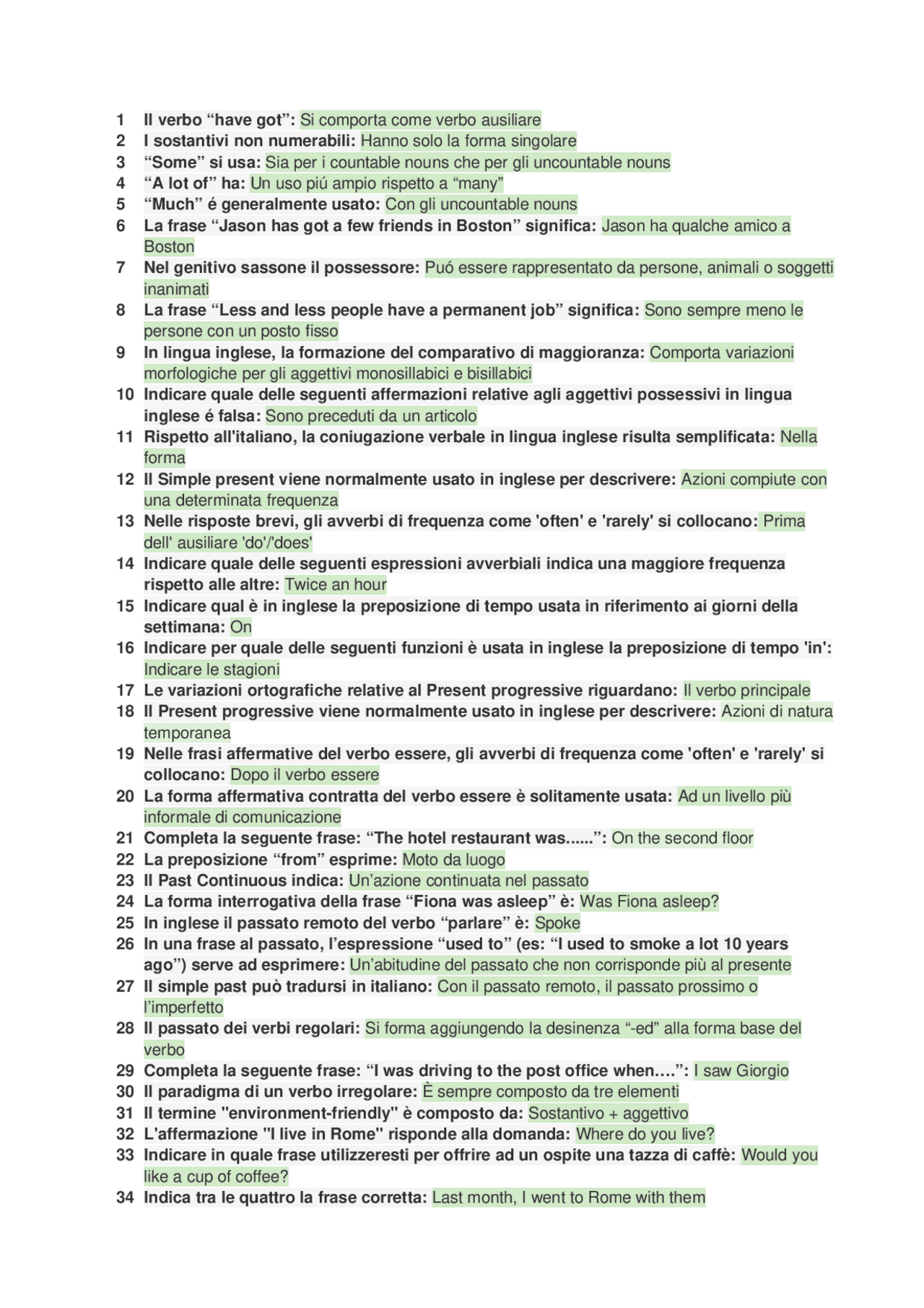 Inglese Prove Di Esame Prove Desame Di Lingua Inglese Docsity