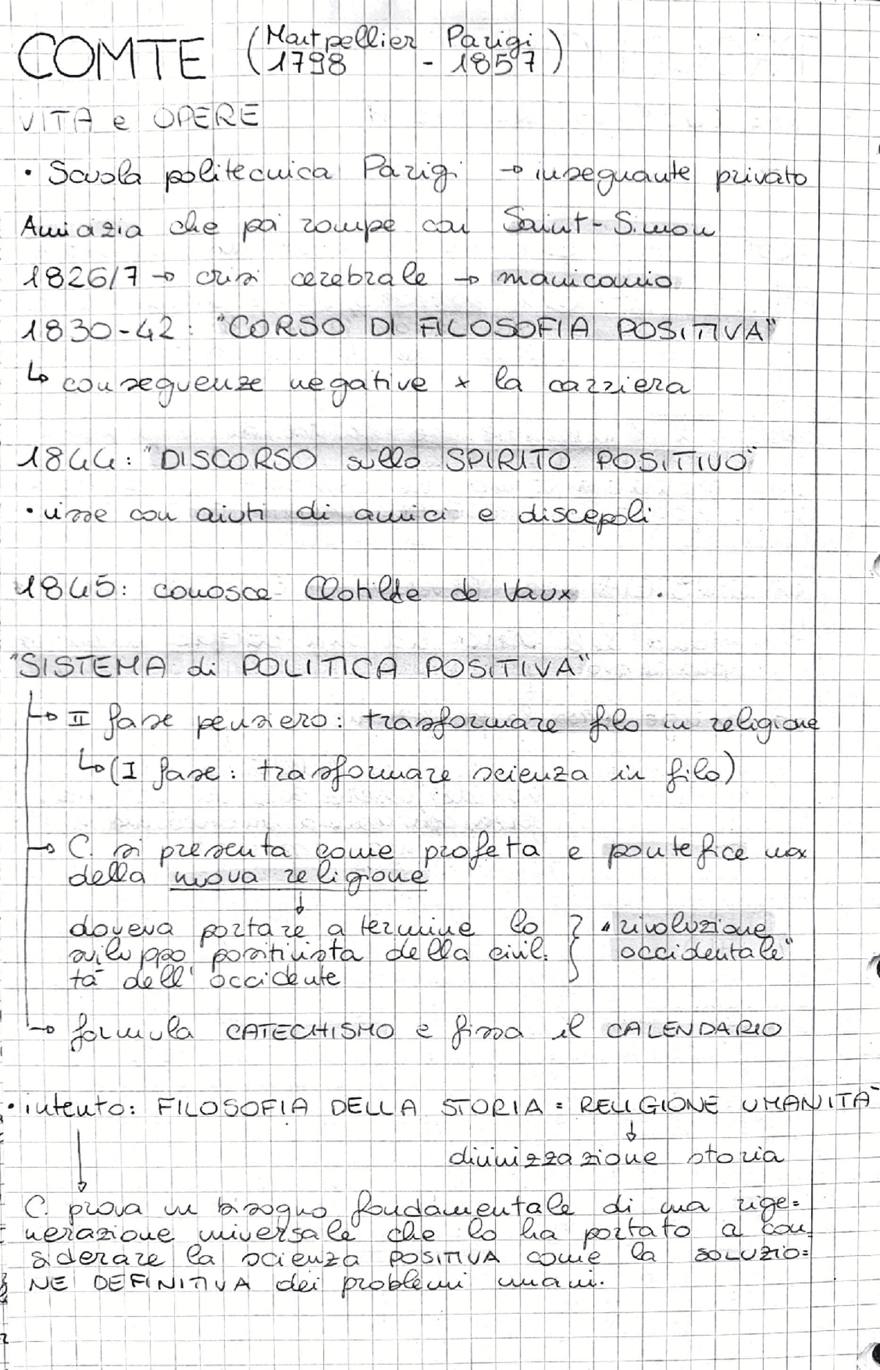 Auguste Comte Filosofia Appunti Di Filosofia Docsity