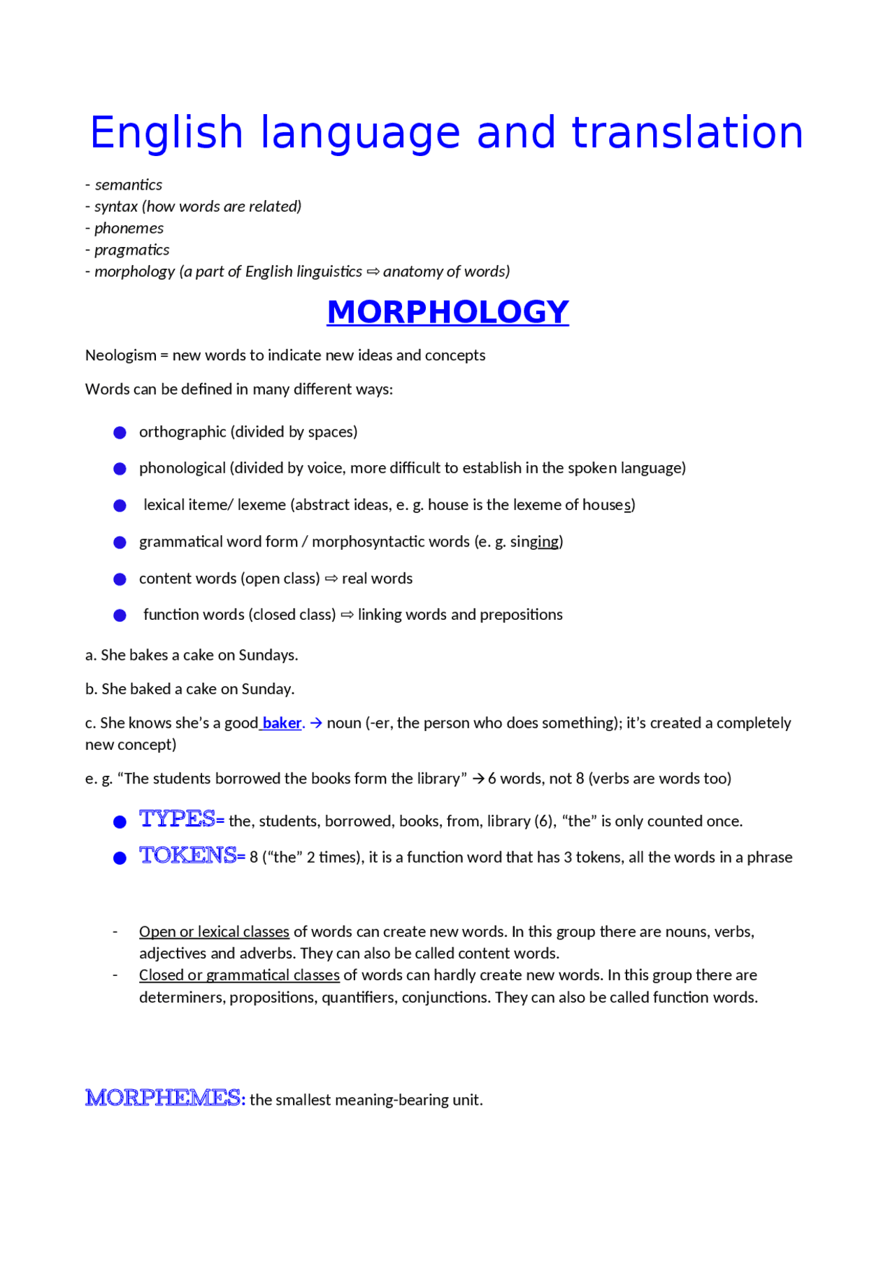 Lingua E Traduzione Inglese 1 Slide Di Lingua Inglese Docsity