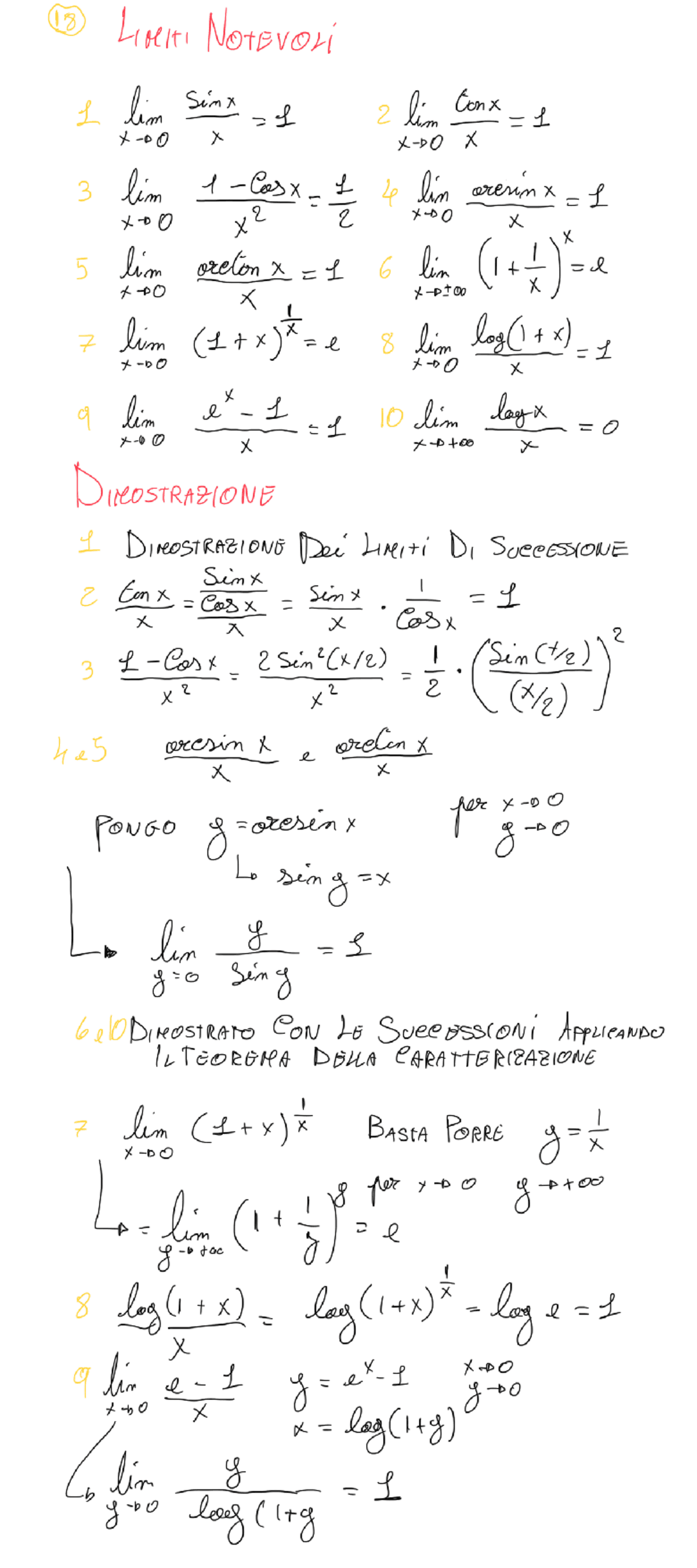 Dimostrazione Dei Limiti Notevoli Dispense Di Analisi Numerica Docsity