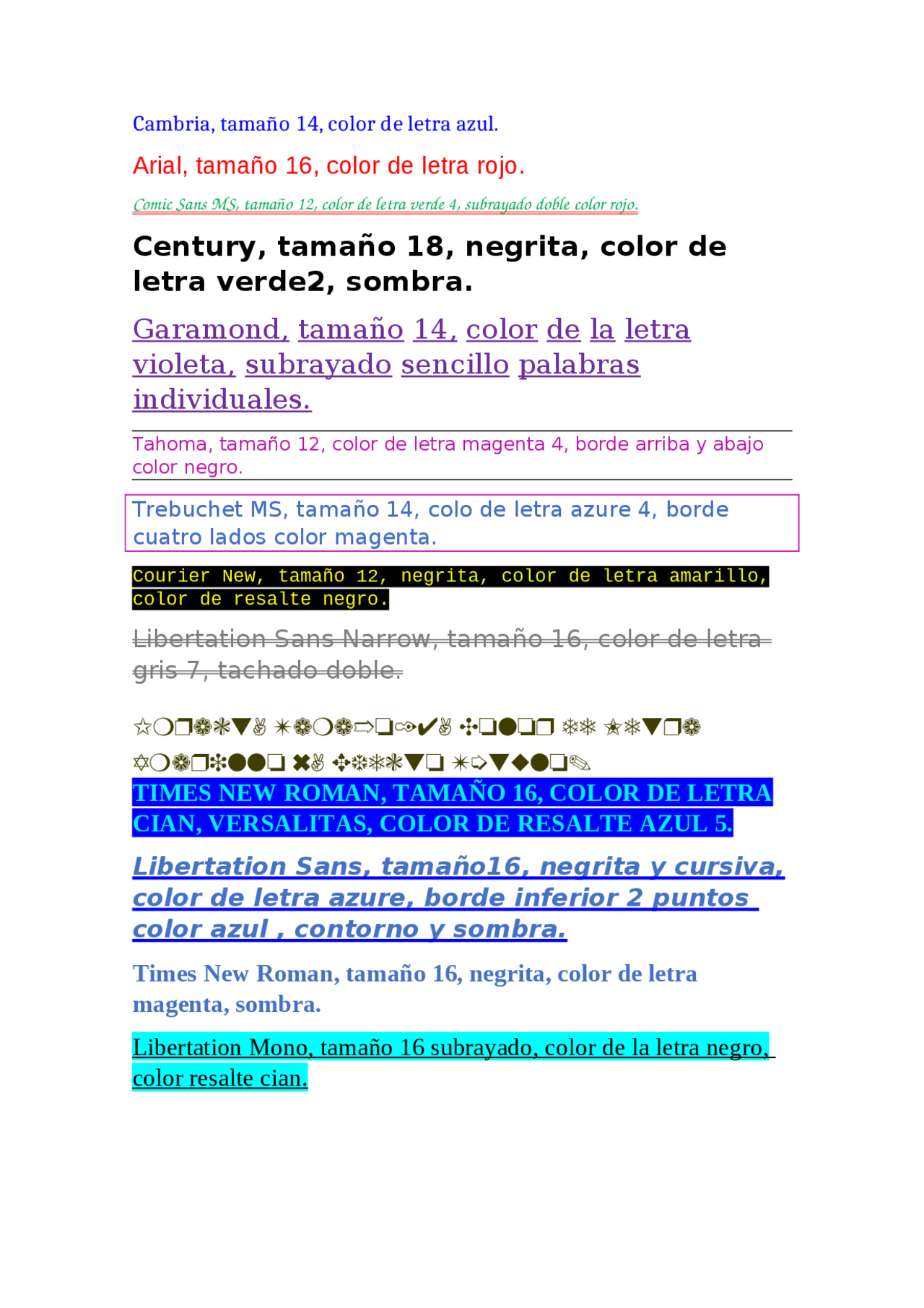 Actividades de word para su practica | Ejercicios de Informática | Docsity