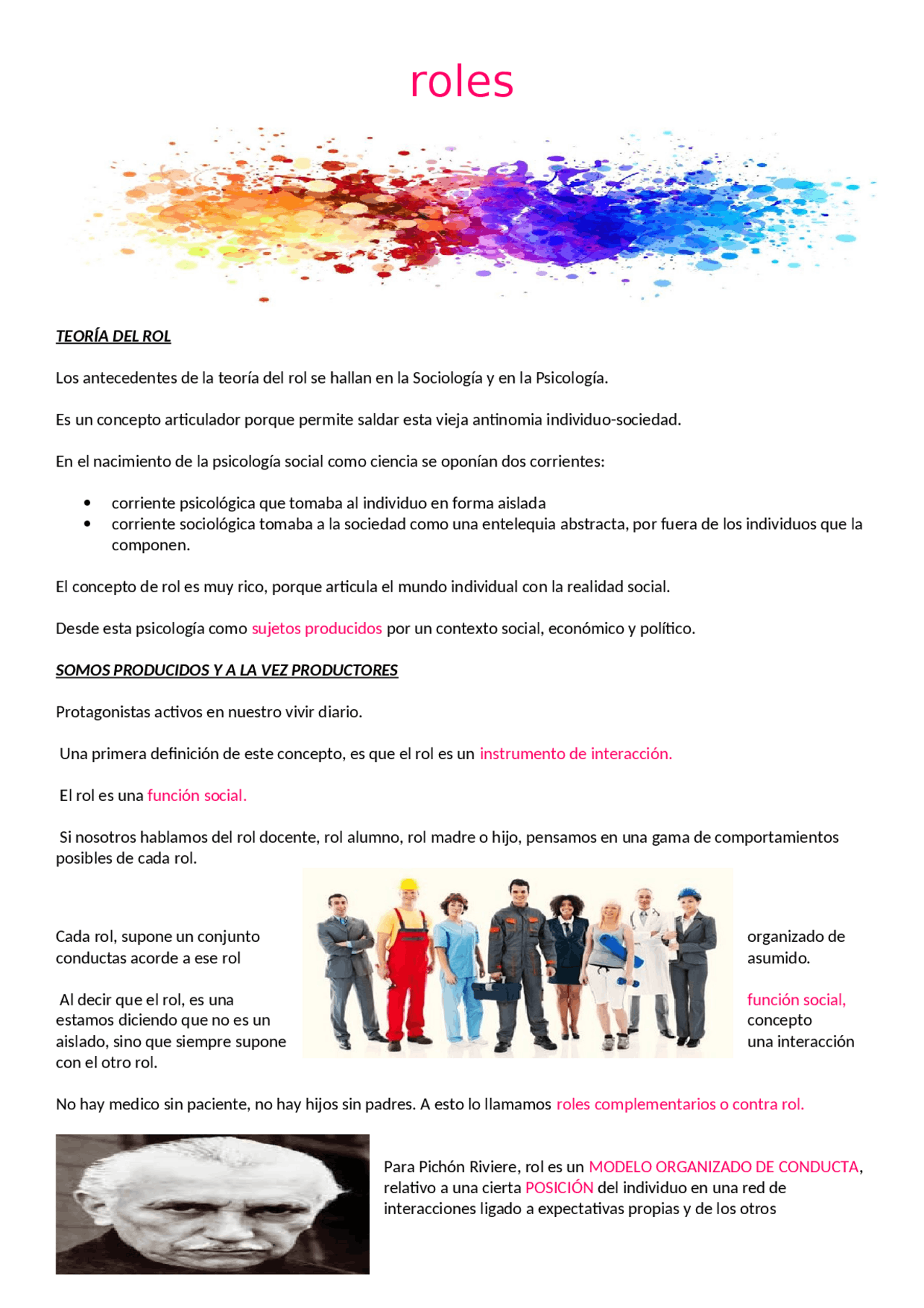 Roles sociales, roles en un grupo, distintas personalidades | Apuntes ...
