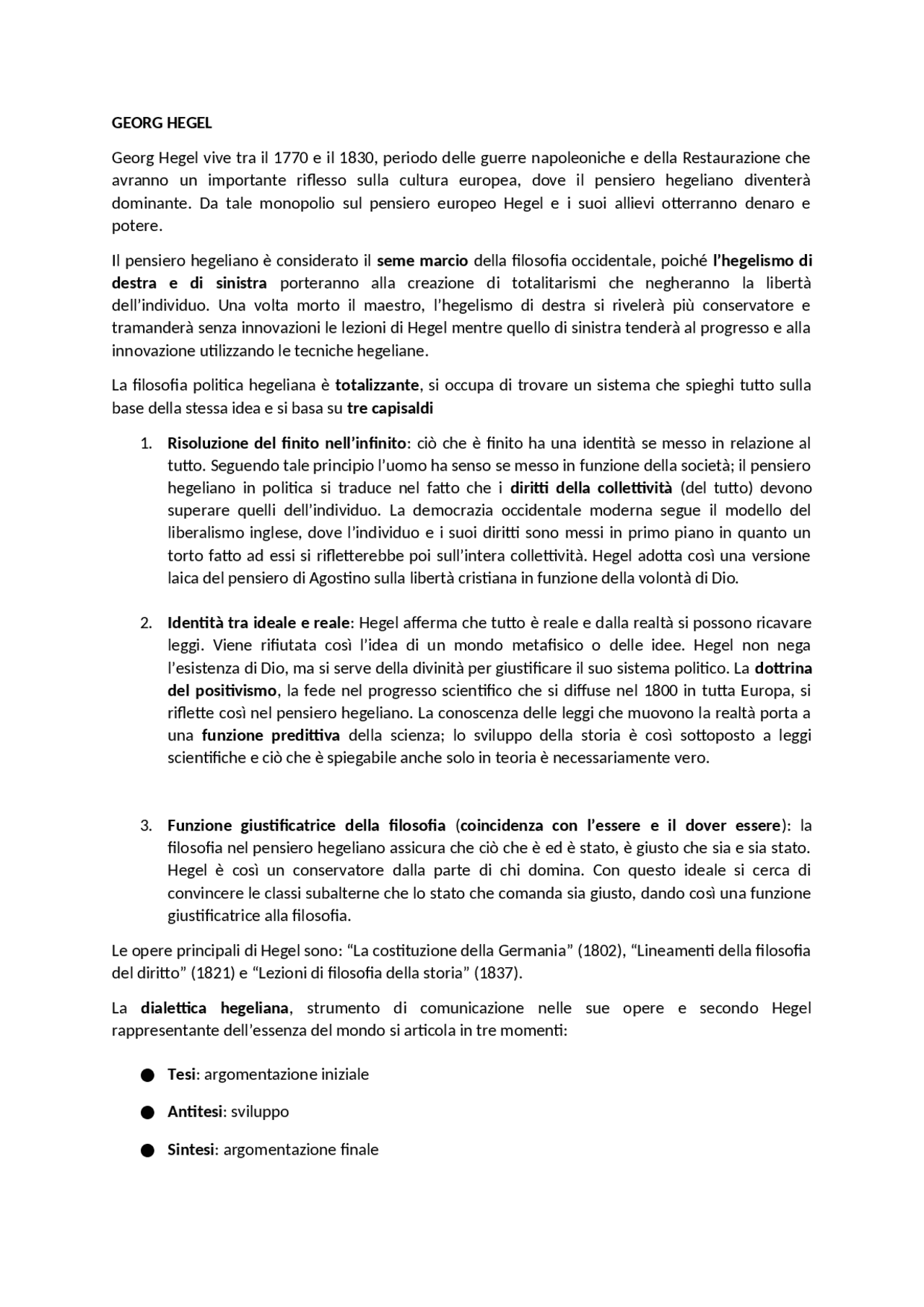George Hegel, vita, pensiero e opere principali. Appunti di filosofia ...
