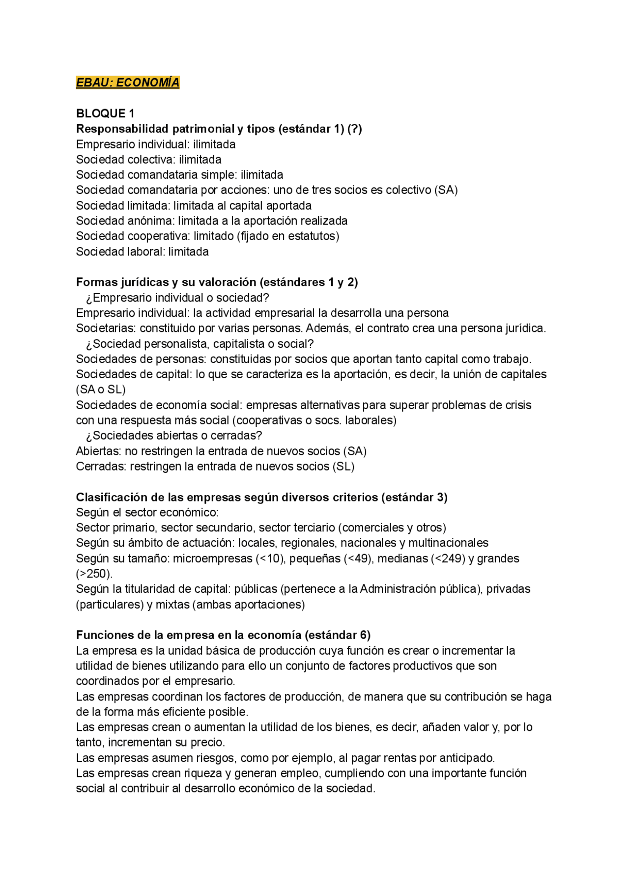 Ebau EconomÍa Selectividad Canarias Exámenes Selectividad De