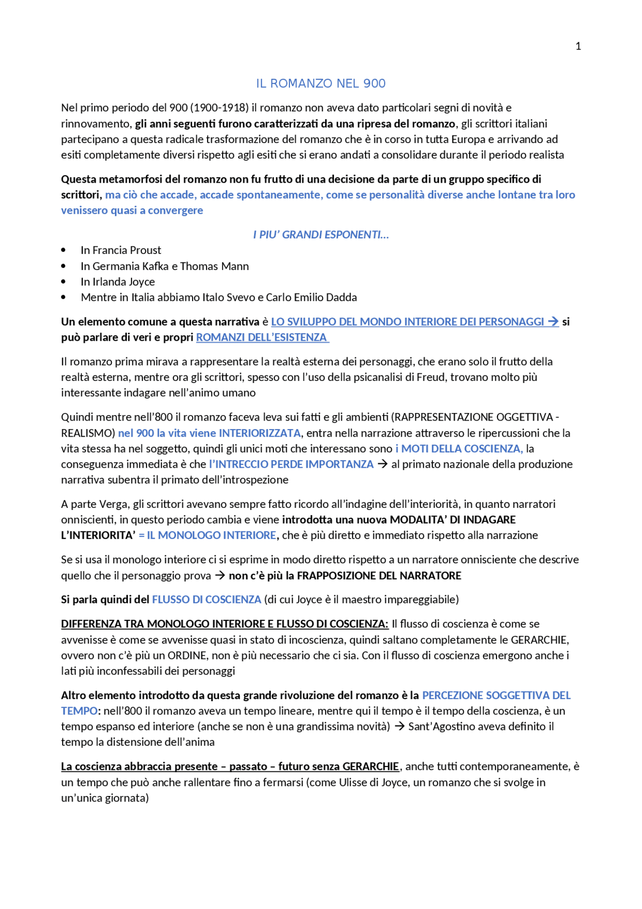 Italo Svevo e Luigi Pirandello | Appunti di Italiano | Docsity