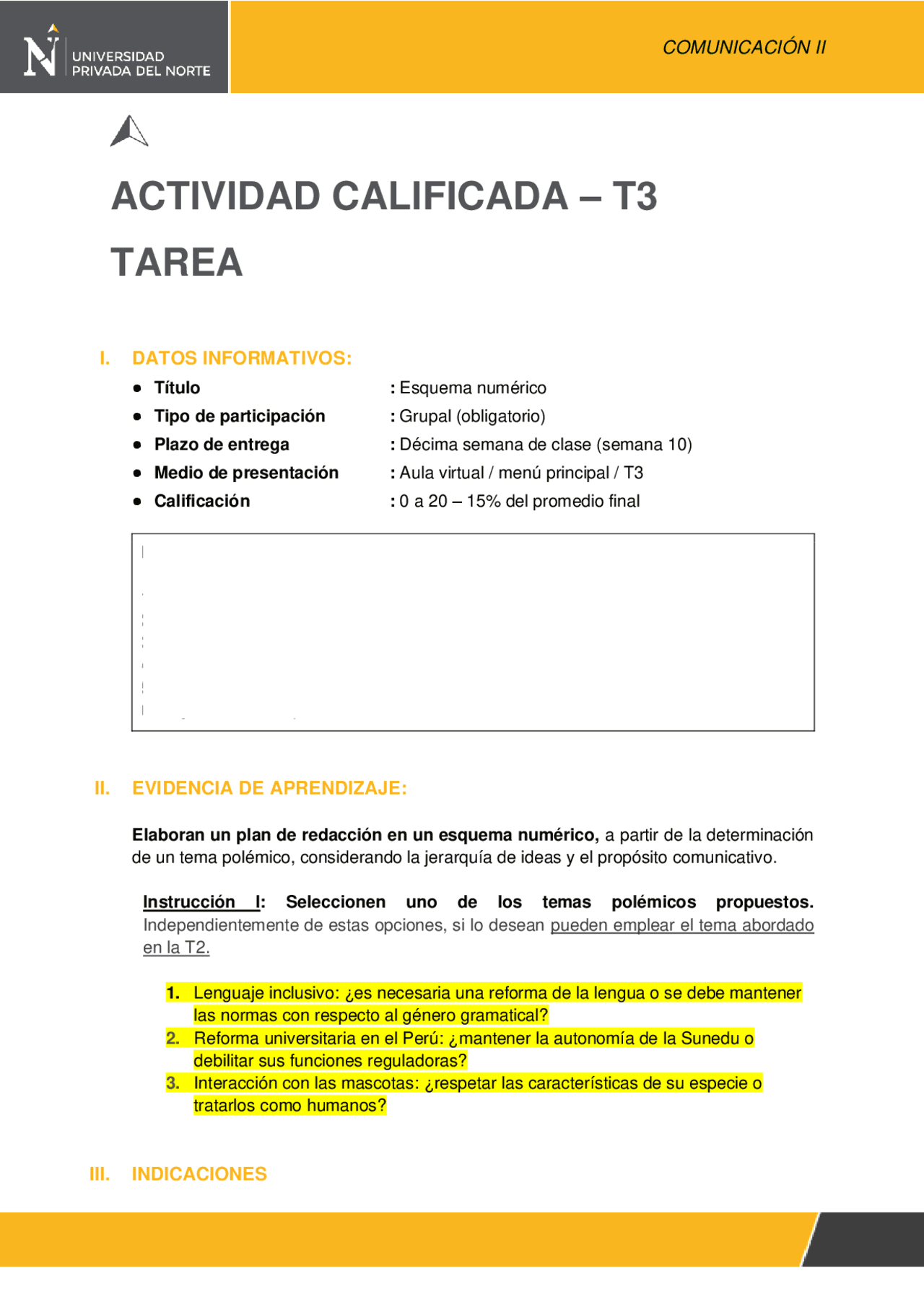 Upn T3 Comunicacion Ii Exámenes De Comunicación Docsity