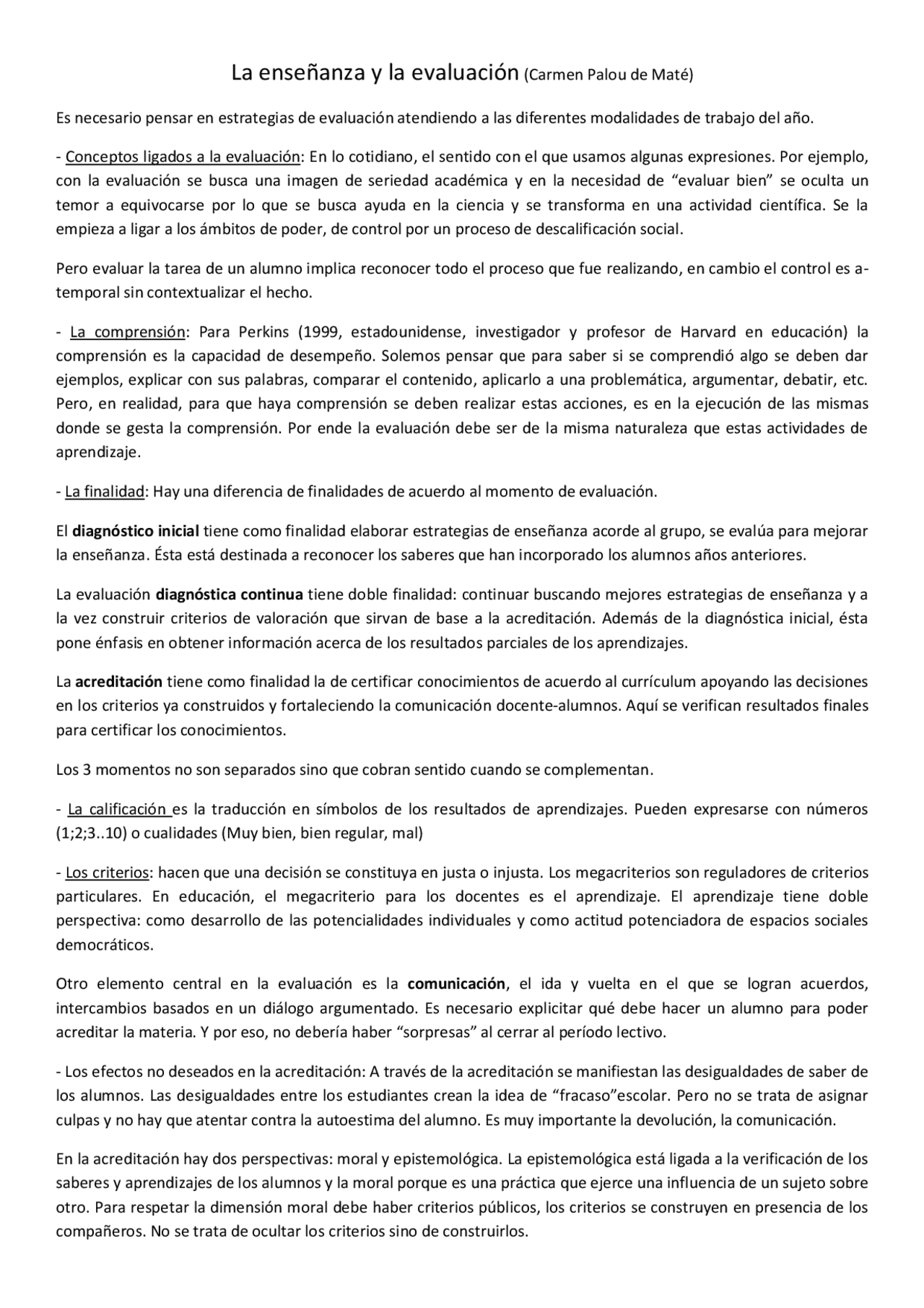 La Enseñanza Y La Evaluación Resúmenes De Didáctica General Docsity