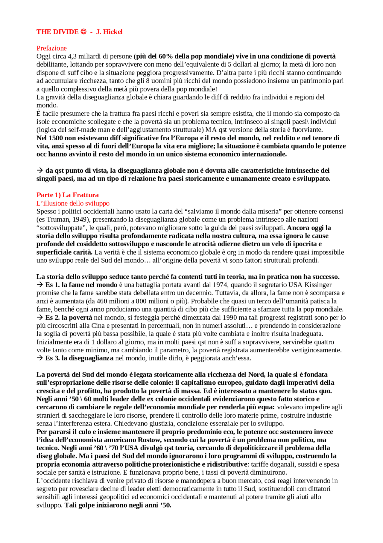 Riassunto In 19 Pagine Di The Divide Di Hickel Sintesi Del Corso Di