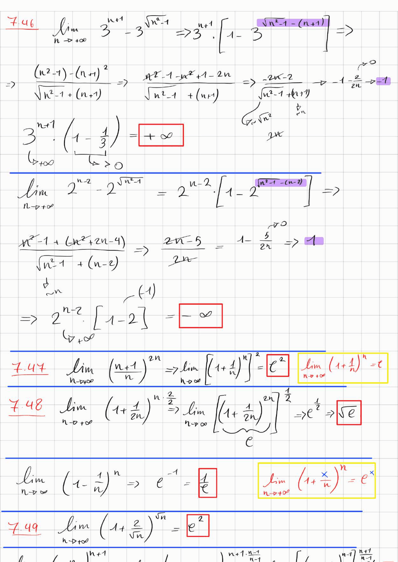 Limiti/studio di funzione/integrali | Esercizi di Analisi Matematica I | Docsity