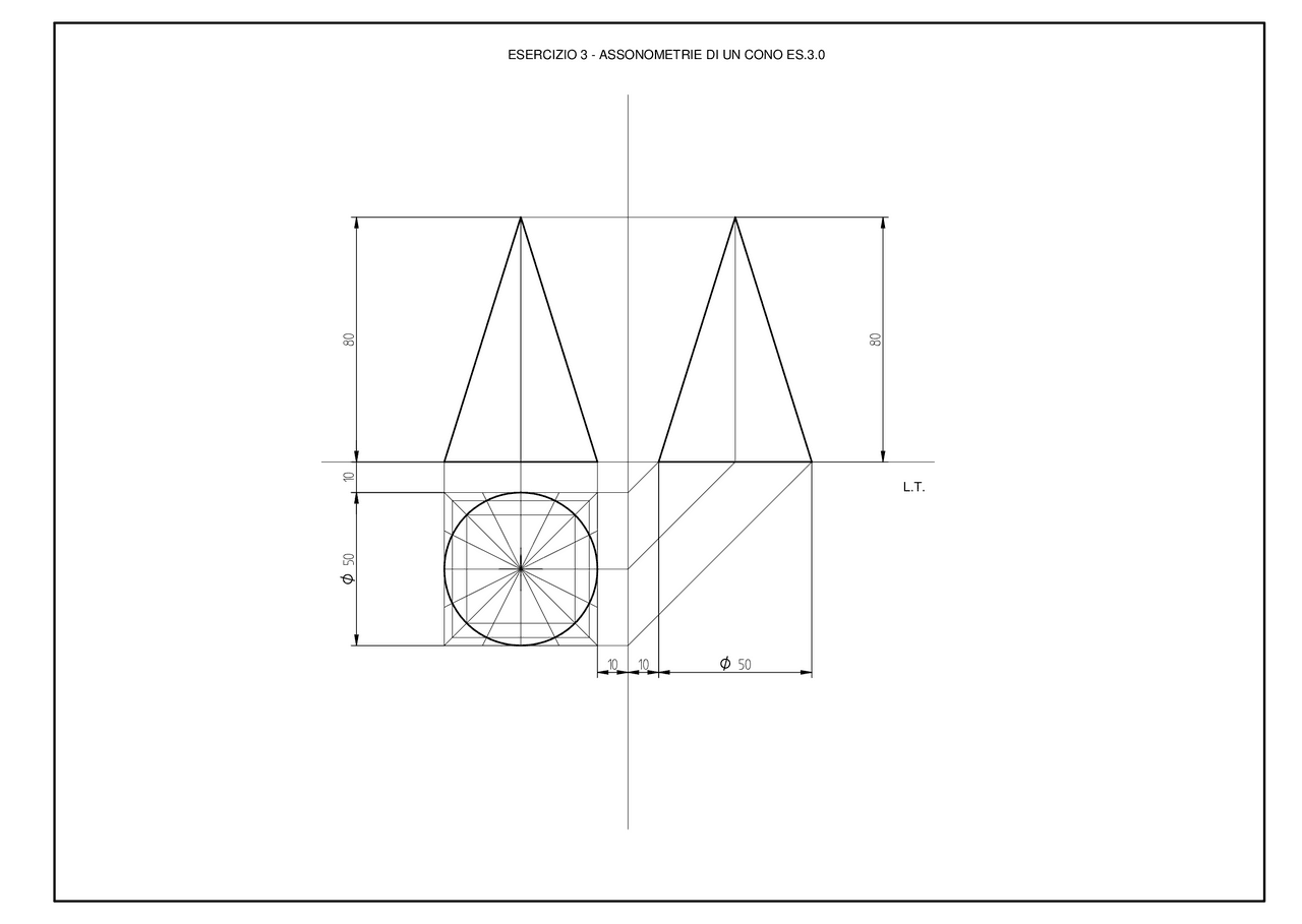 Assonometria Di Un Cono Esercizi Di Disegno Docsity