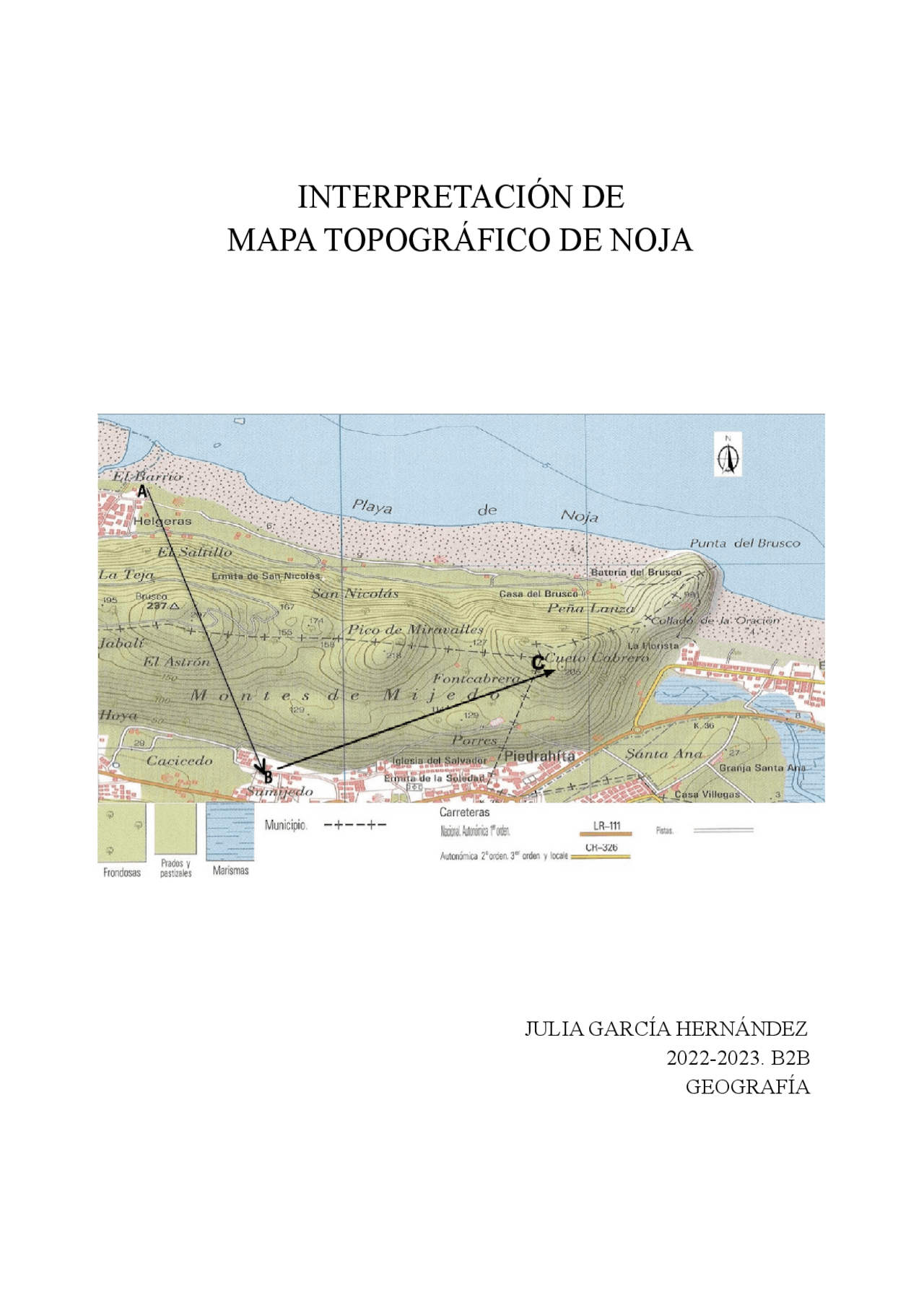 PRACTICA MAPA TOPOGRÁFICO | Ejercicios de Geografía | Docsity