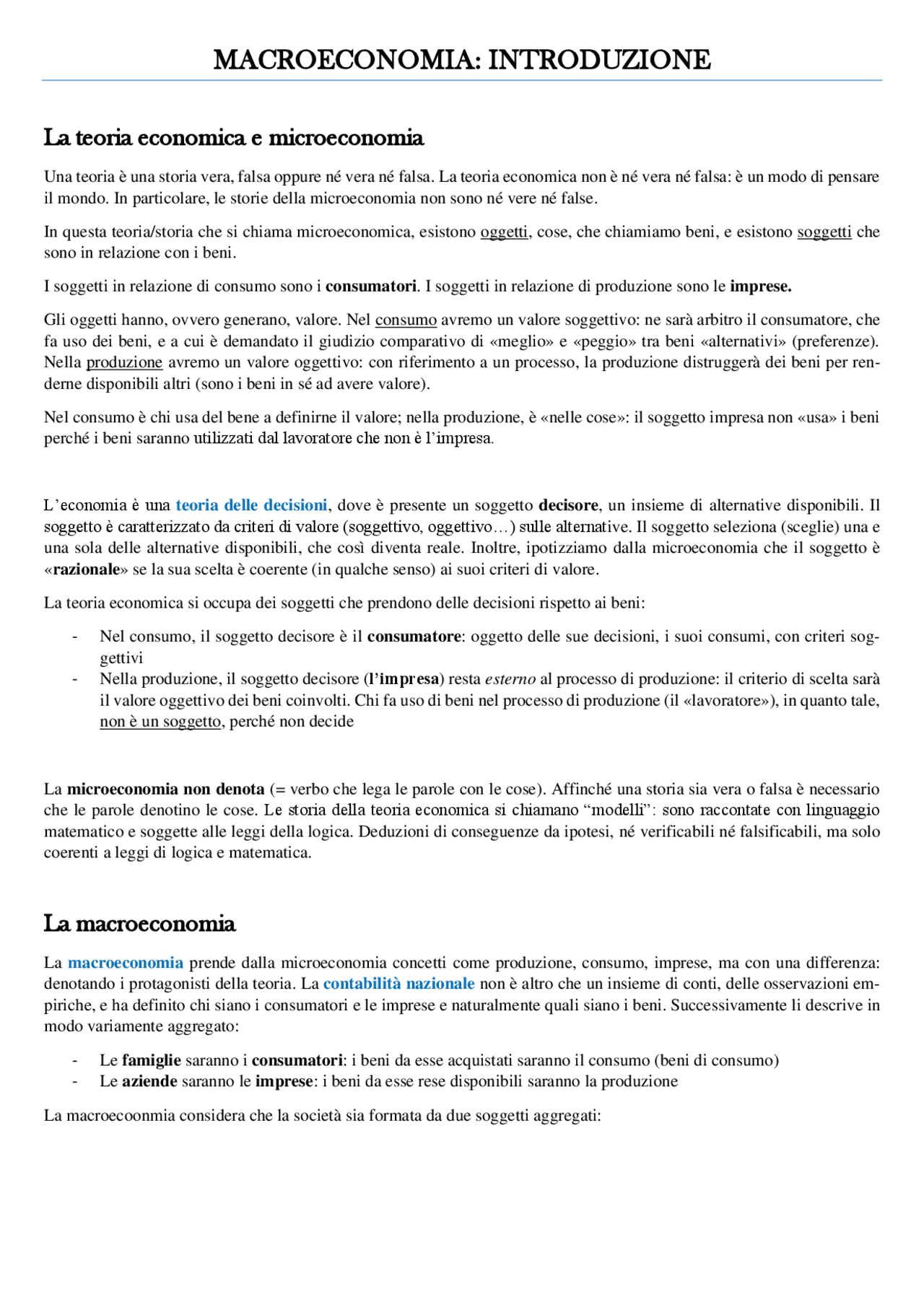 Macroeconomia 2022 2023 Unifi Appunti Di Macroeconomia Docsity
