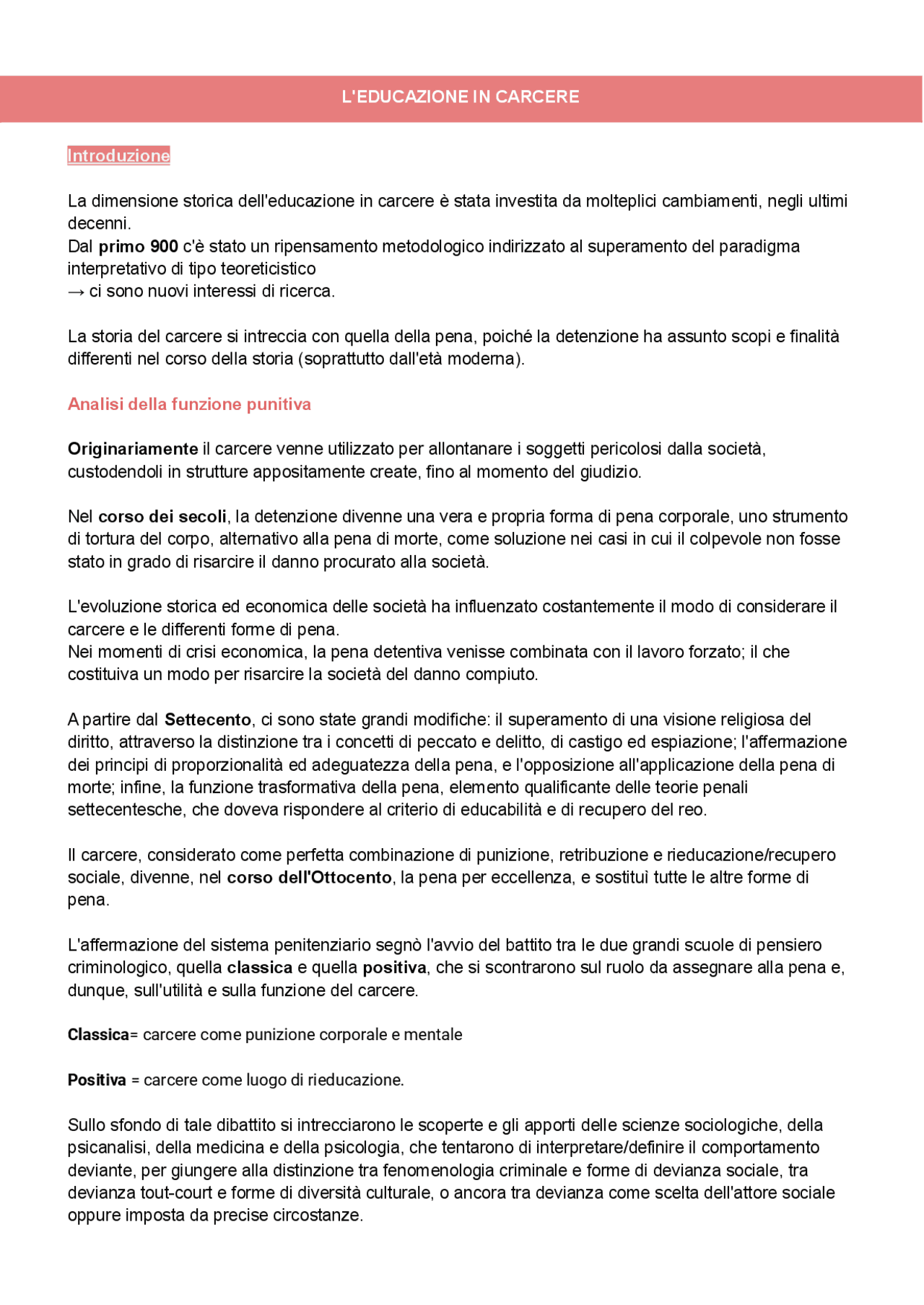Leducazione In Carcere Dispense Di Storia Delleducazione Docsity