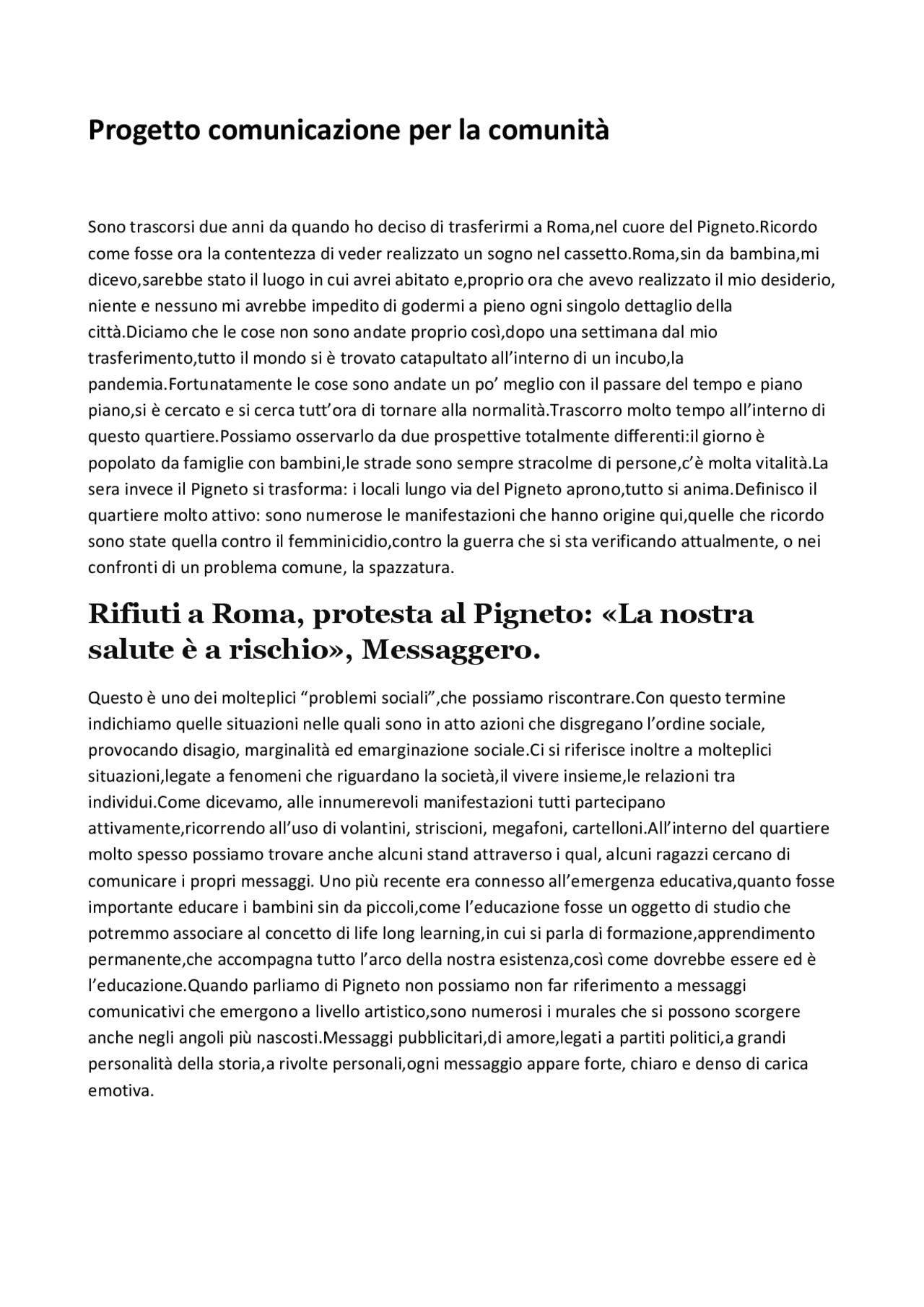 Progetto sociologia della comunicazione e tecniche di indagine non ...